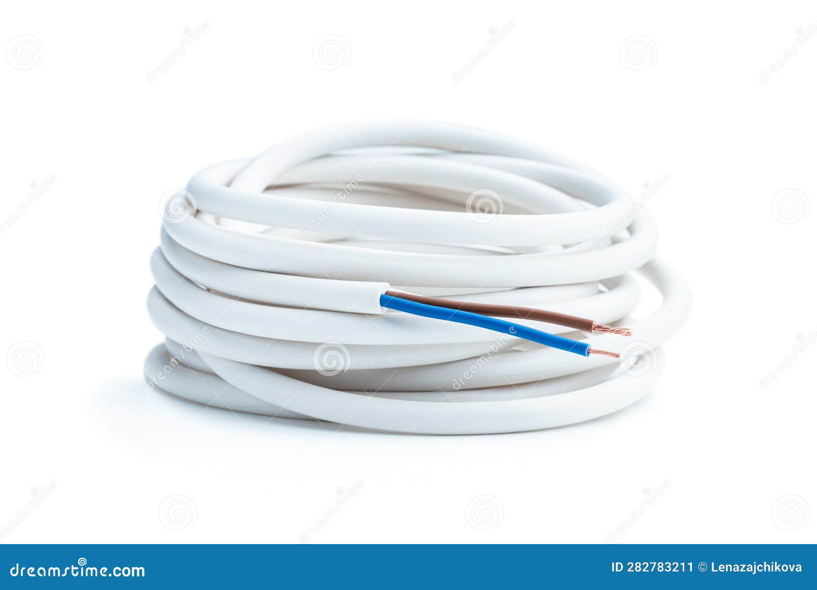 High Voltage Wire Hank Prepared for Use Isolated on White Stock Image ...