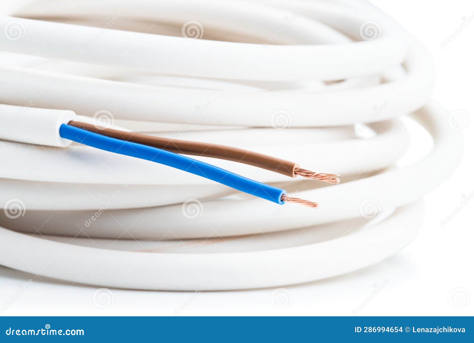 High Voltage Wire Hank Prepared for Use Isolated on White Stock Photo ...