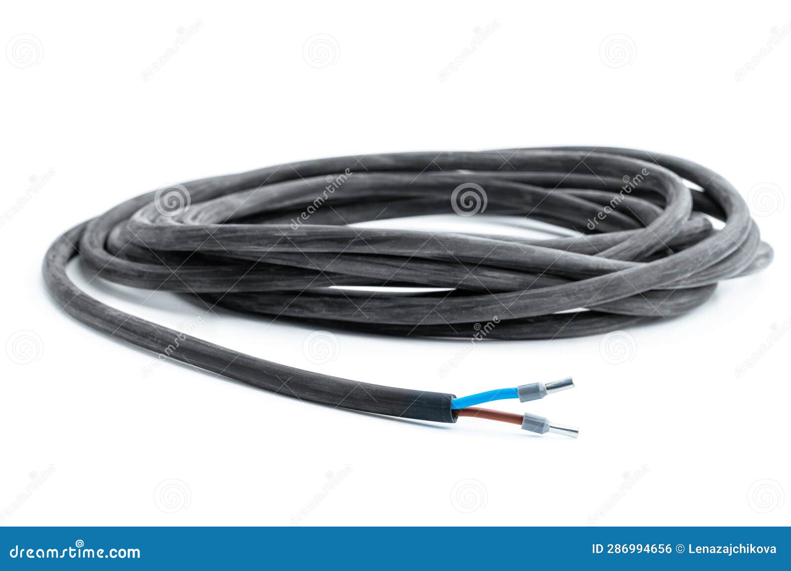 High Voltage Wire Hank Prepared for Use Isolated on White Stock Photo ...