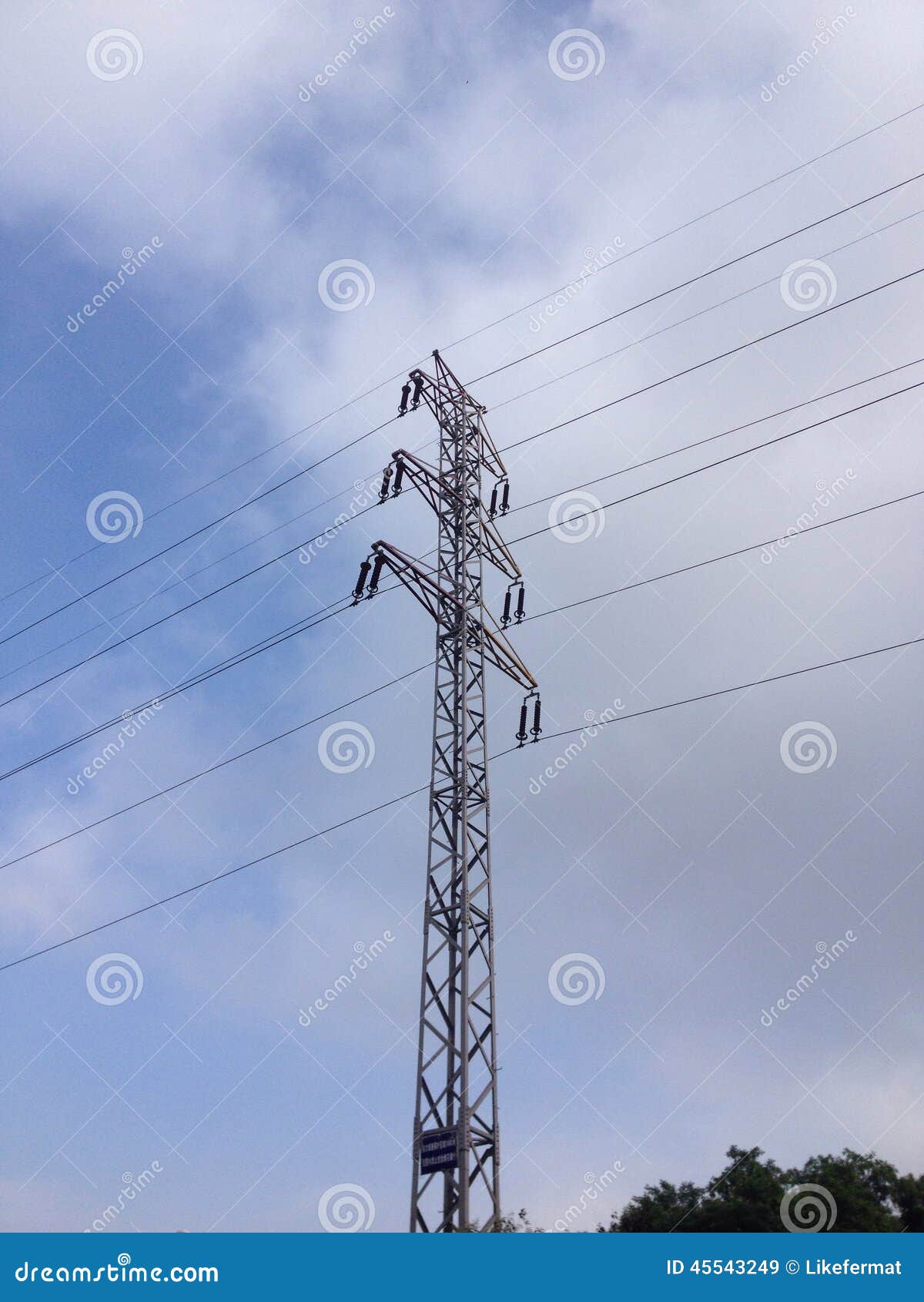 High Voltage Wire Iron Tower Stock Image - Image of metallic, equipment ...