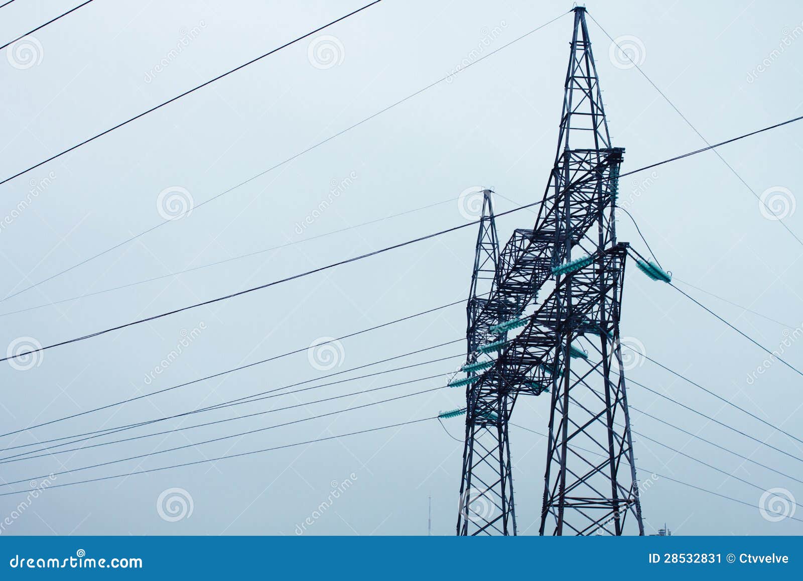 High-voltage wire tower stock image. Image of engineering - 28532831