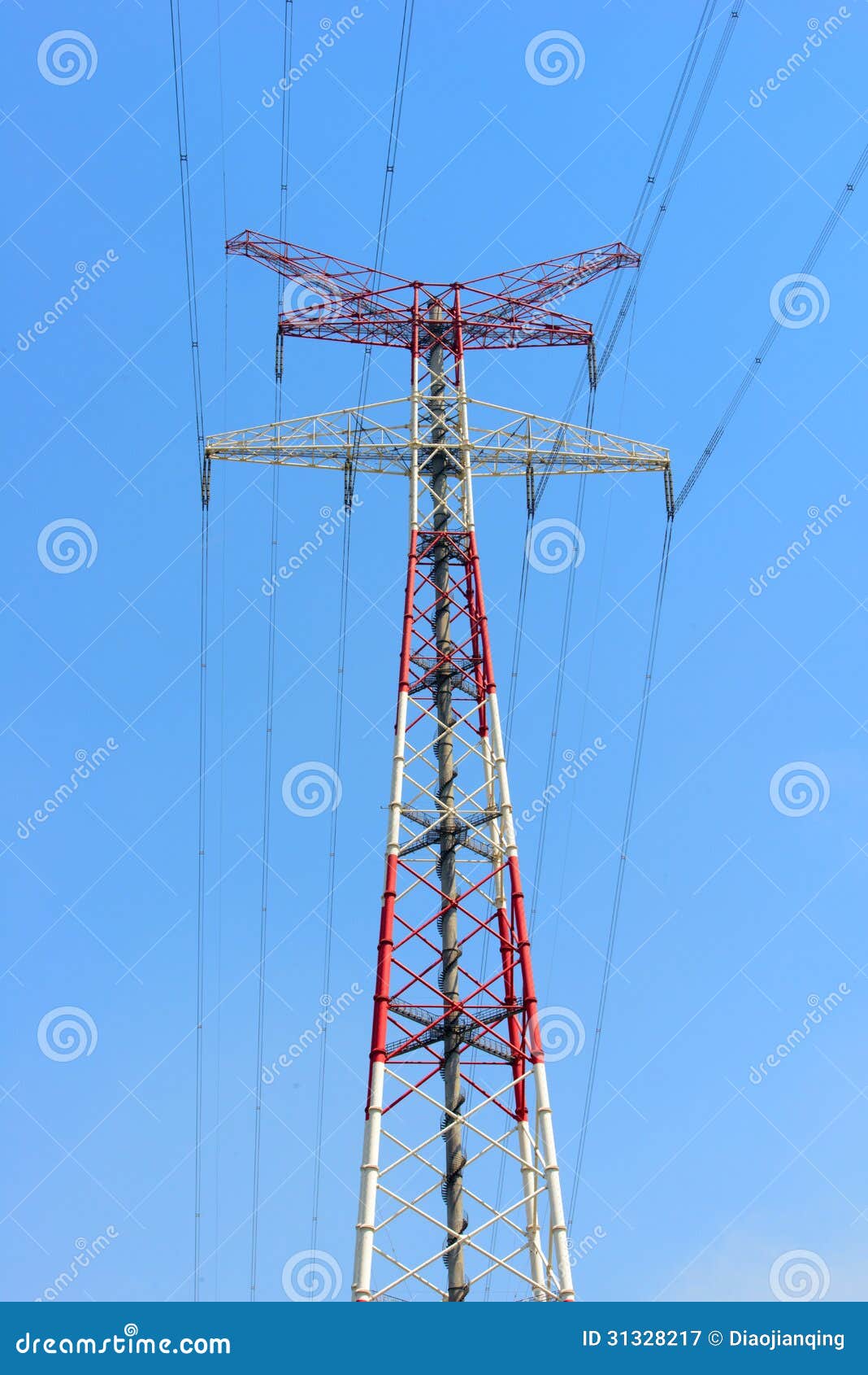 The High-voltage Wire Tower Stock Image - Image of construction ...