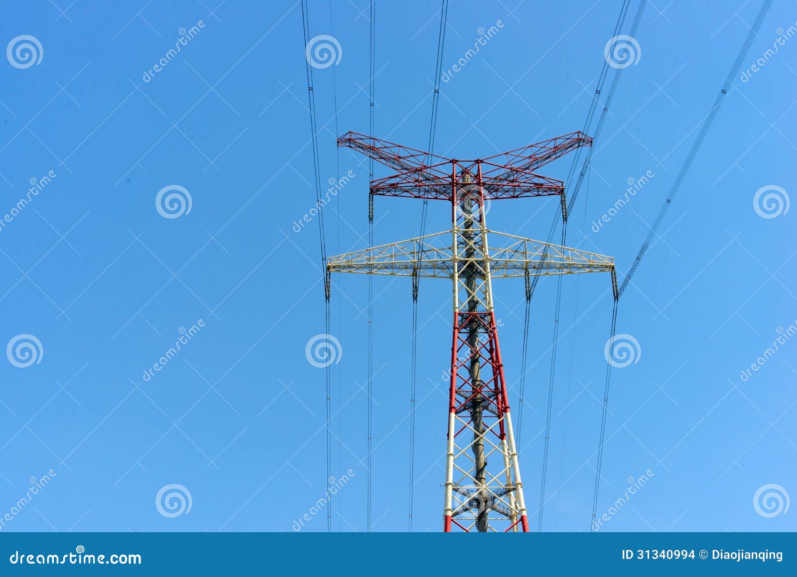 The High-voltage Wire Tower Stock Photo - Image of infrastructure ...