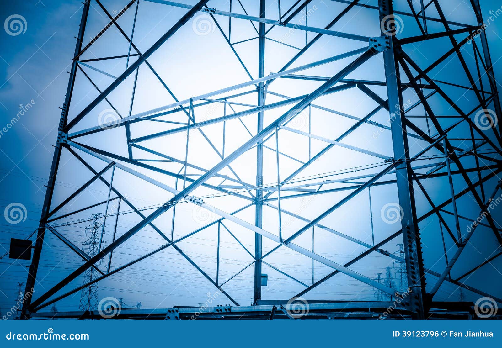 The High-voltage Wire Tower Stock Photo - Image of cloudless, cable ...