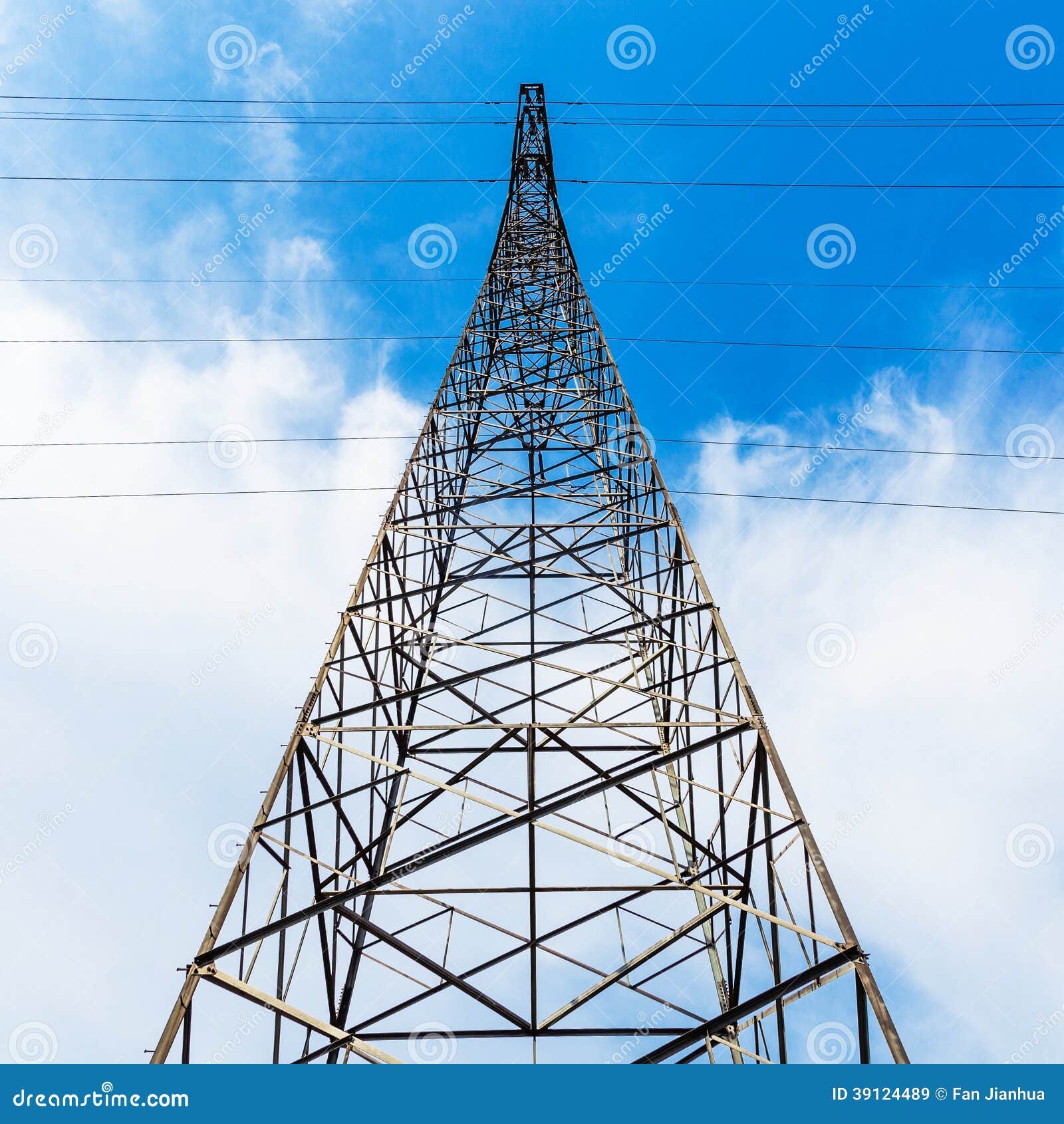 The High-voltage Wire Tower Stock Image - Image of modern ...