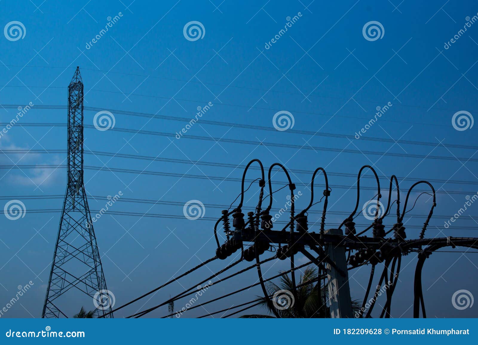 High-voltage Wires and Electricity Pylon Stock Photo - Image of metal ...