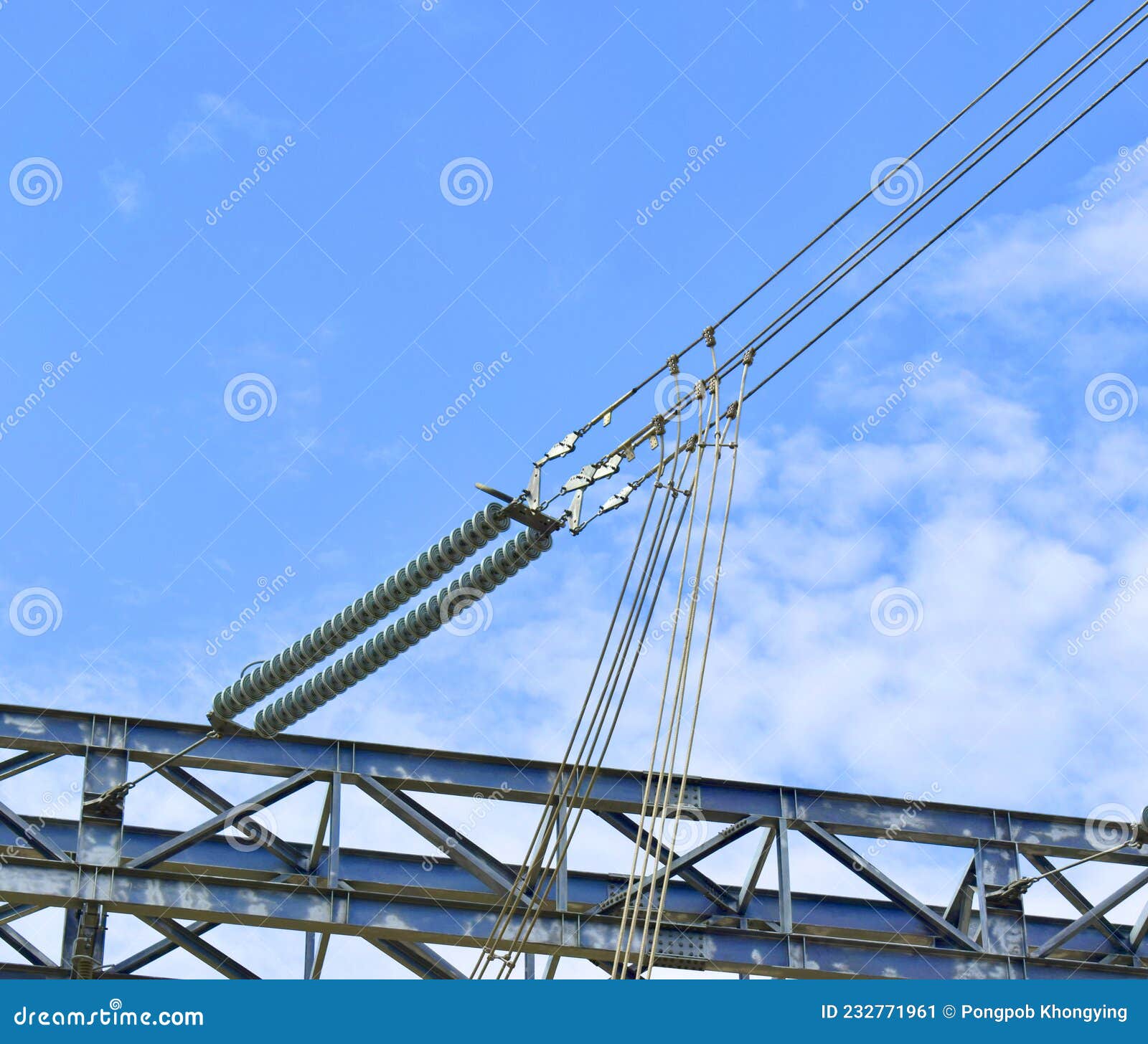 High Voltages Electrical Transmission Line Tower Stock Image - Image of ...
