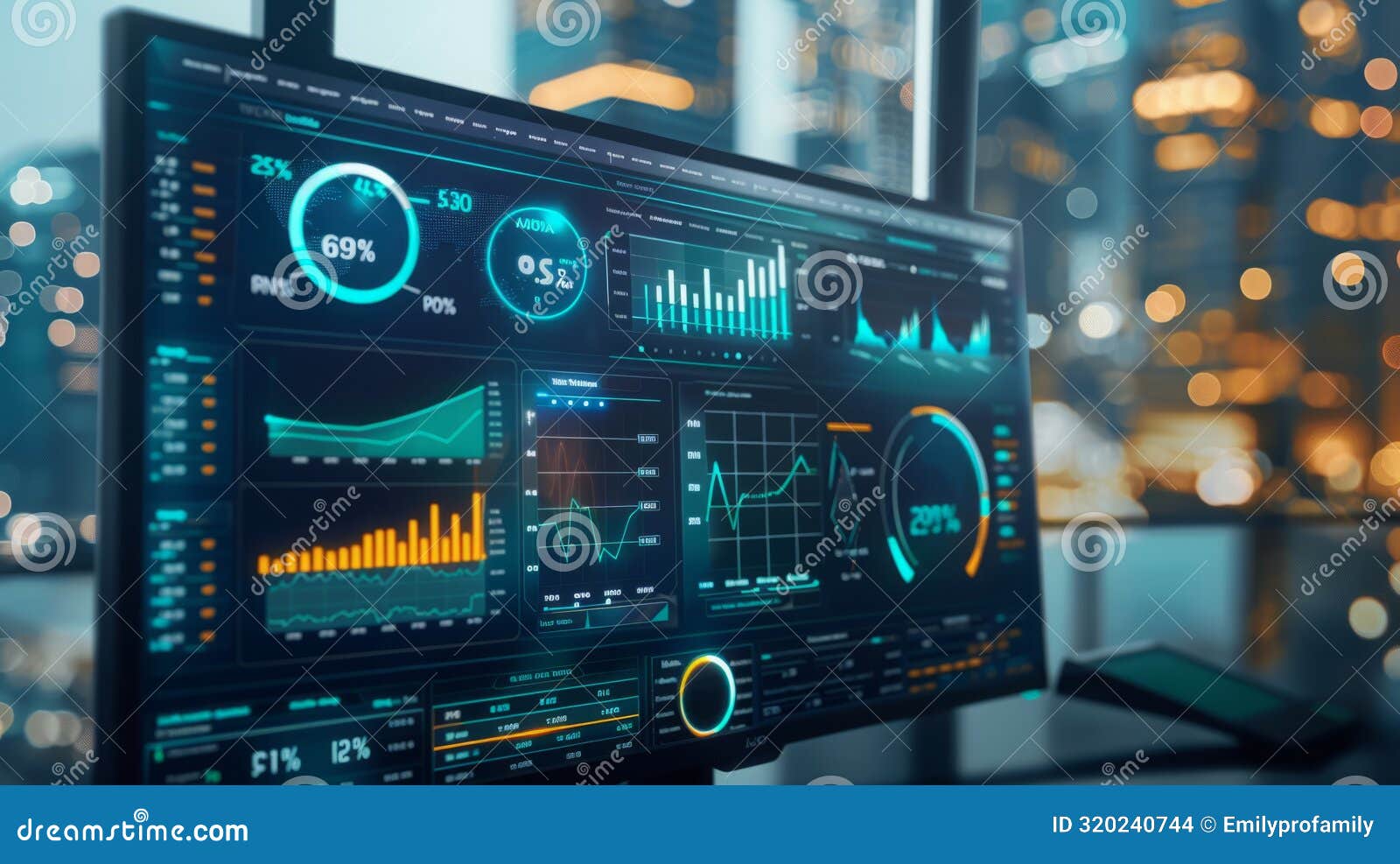 High Volume Data Display on Computer Screen Stock Photo - Image of ...