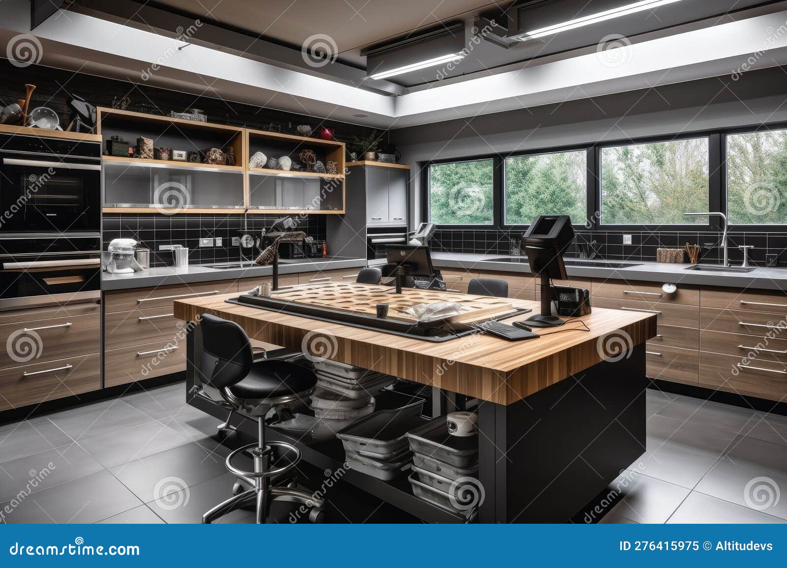 High-volume Kitchen with Central Workstation and Multiple Stations for ...