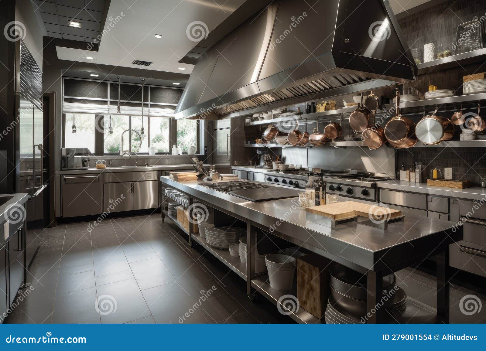 High-volume Kitchen with Dedicated Stations for Cooking, Plating, and ...