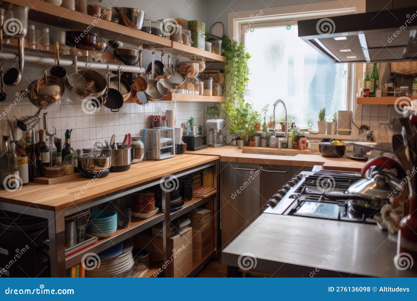 High-volume Kitchen with Smooth Workflow, Stocked with Ingredients and ...