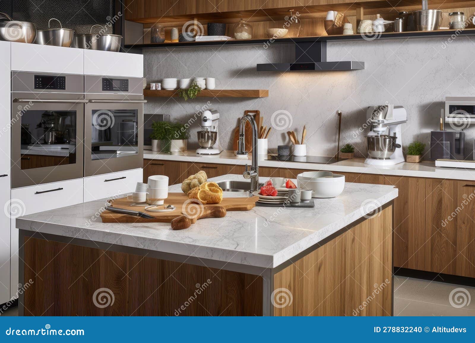 High-volume Kitchen with Smooth Workflow, Stocked with Ingredients and ...