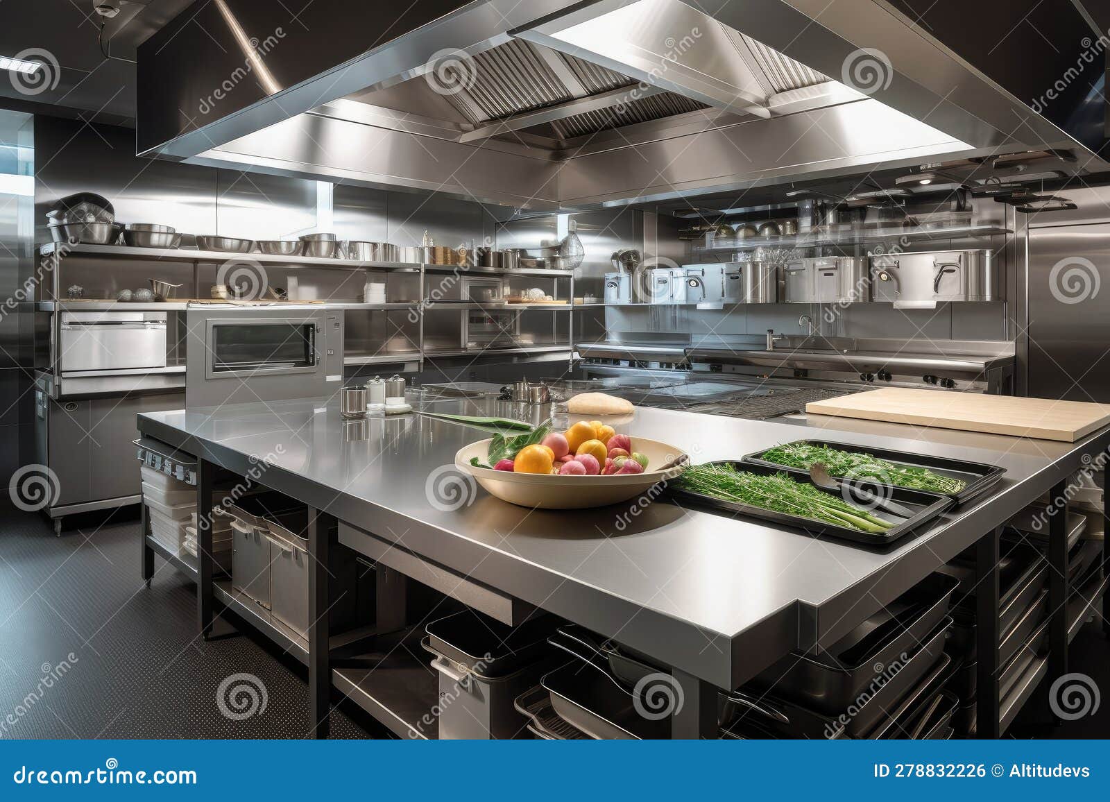 High-volume Kitchen with Specialized Workstations for Different Roles ...