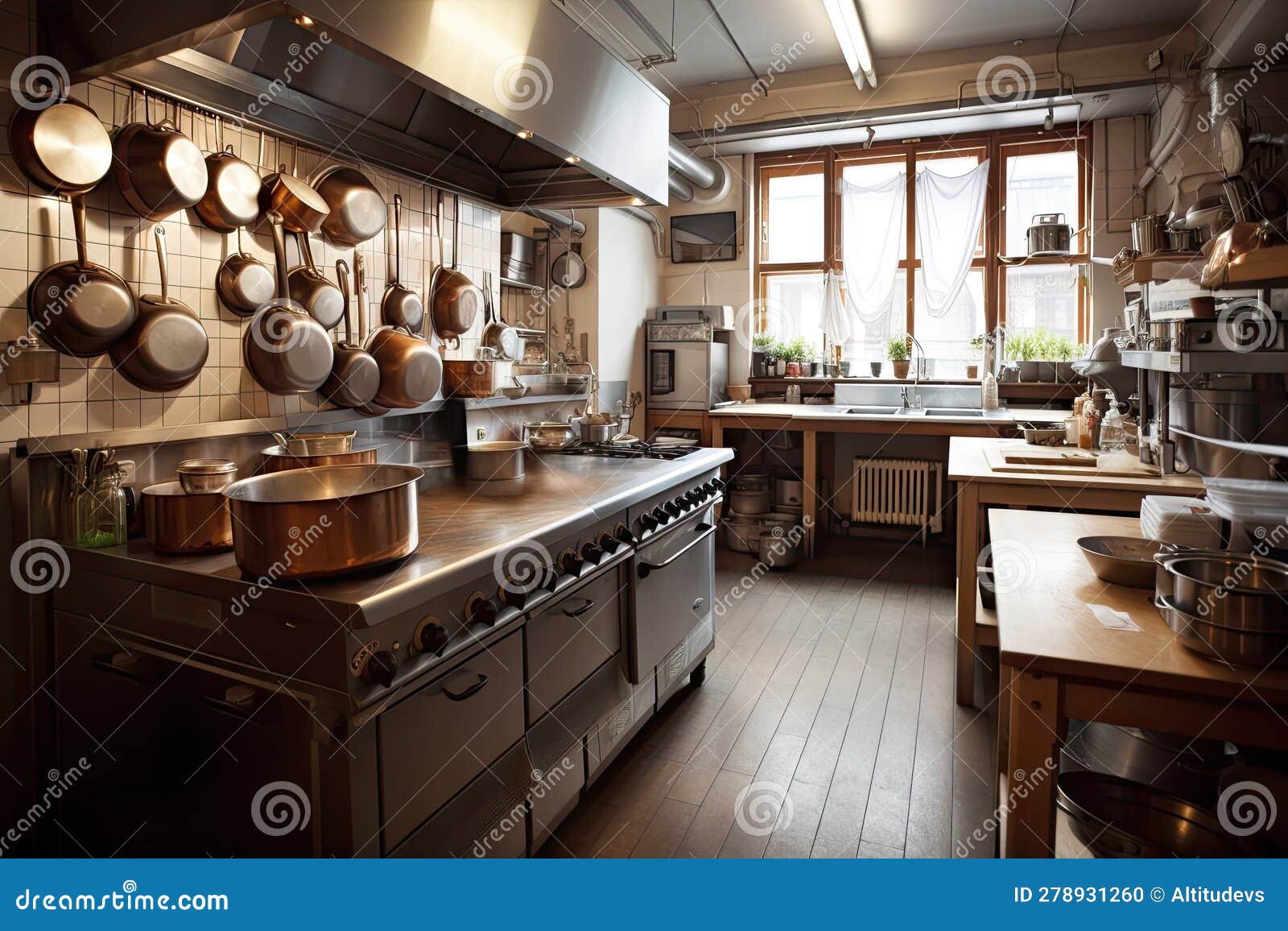 High-volume Kitchen with Various Cooking Methods and Tools, Including ...