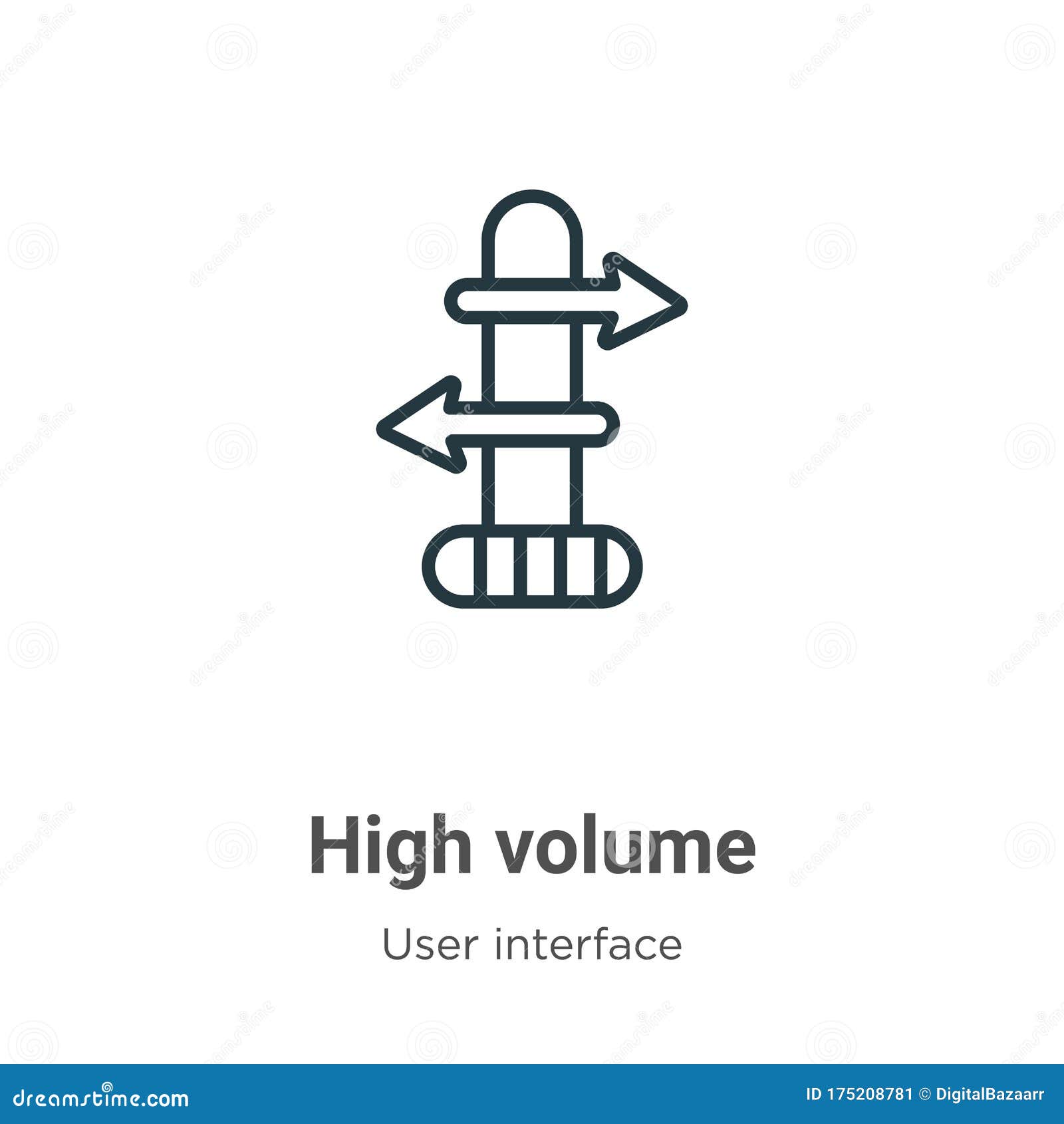 High Volume Outline Vector Icon. Thin Line Black High Volume Icon, Flat ...
