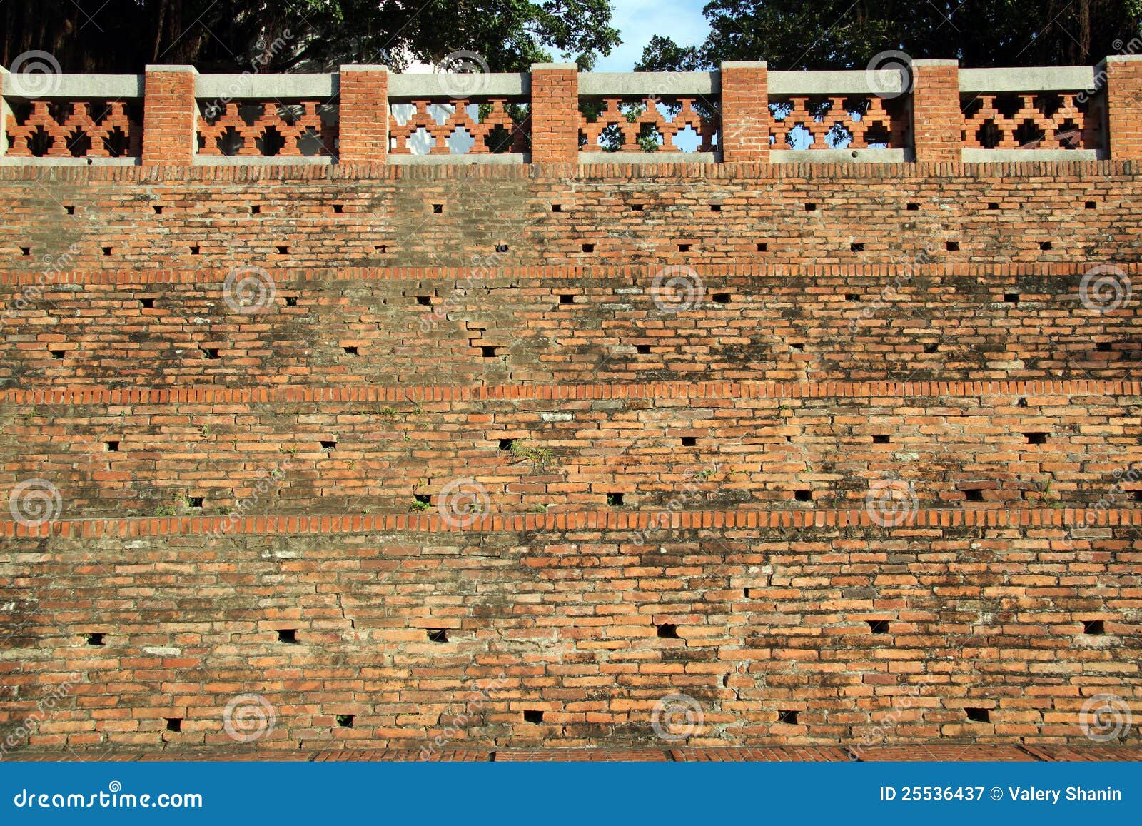High wall stock image. Image of brick, tree, high, wall - 25536437