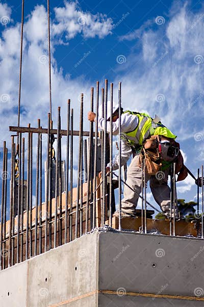 High Wall Worker Against Cloud Stock Photo - Image of build ...