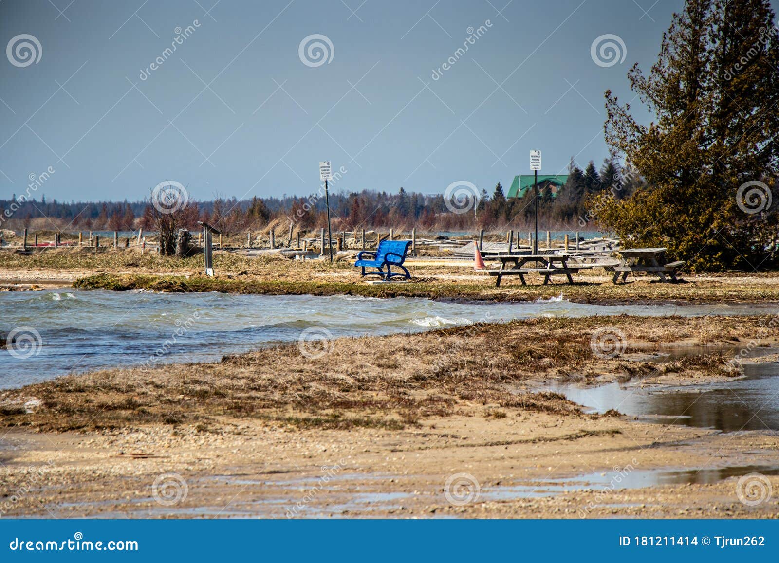 High Water at Oliphant on Lake Huron Stock Photo - Image of april ...