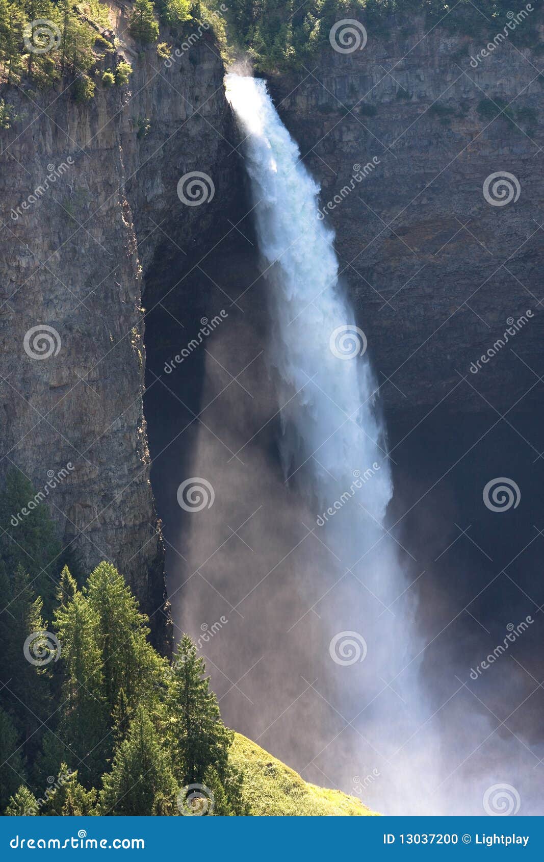 High Waterfall stock photo. Image of green, spray, waterfall - 13037200