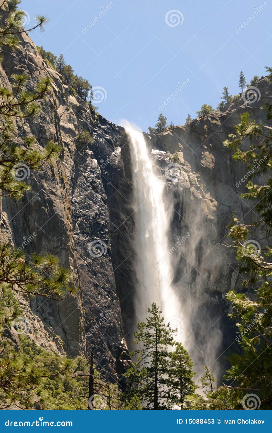 High waterfall stock image. Image of sierra, park, tourism - 15088453