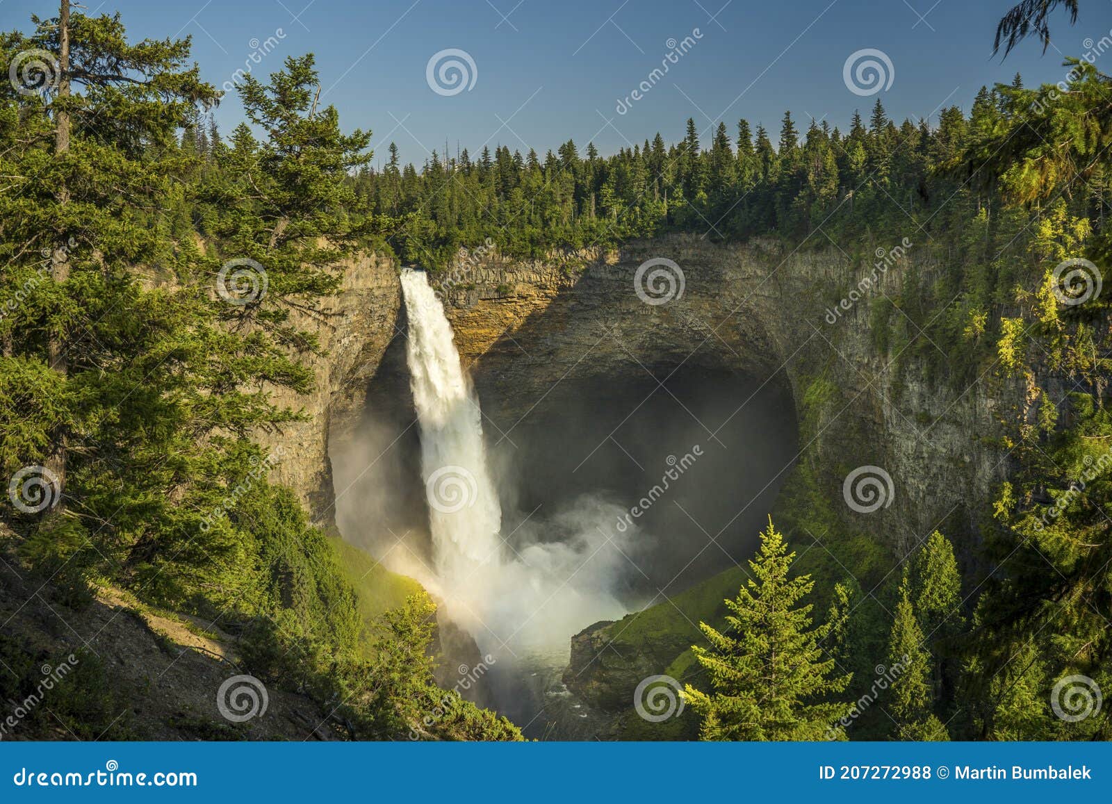 High Waterfall Falling into a Deep Hole Stock Photo - Image of national ...