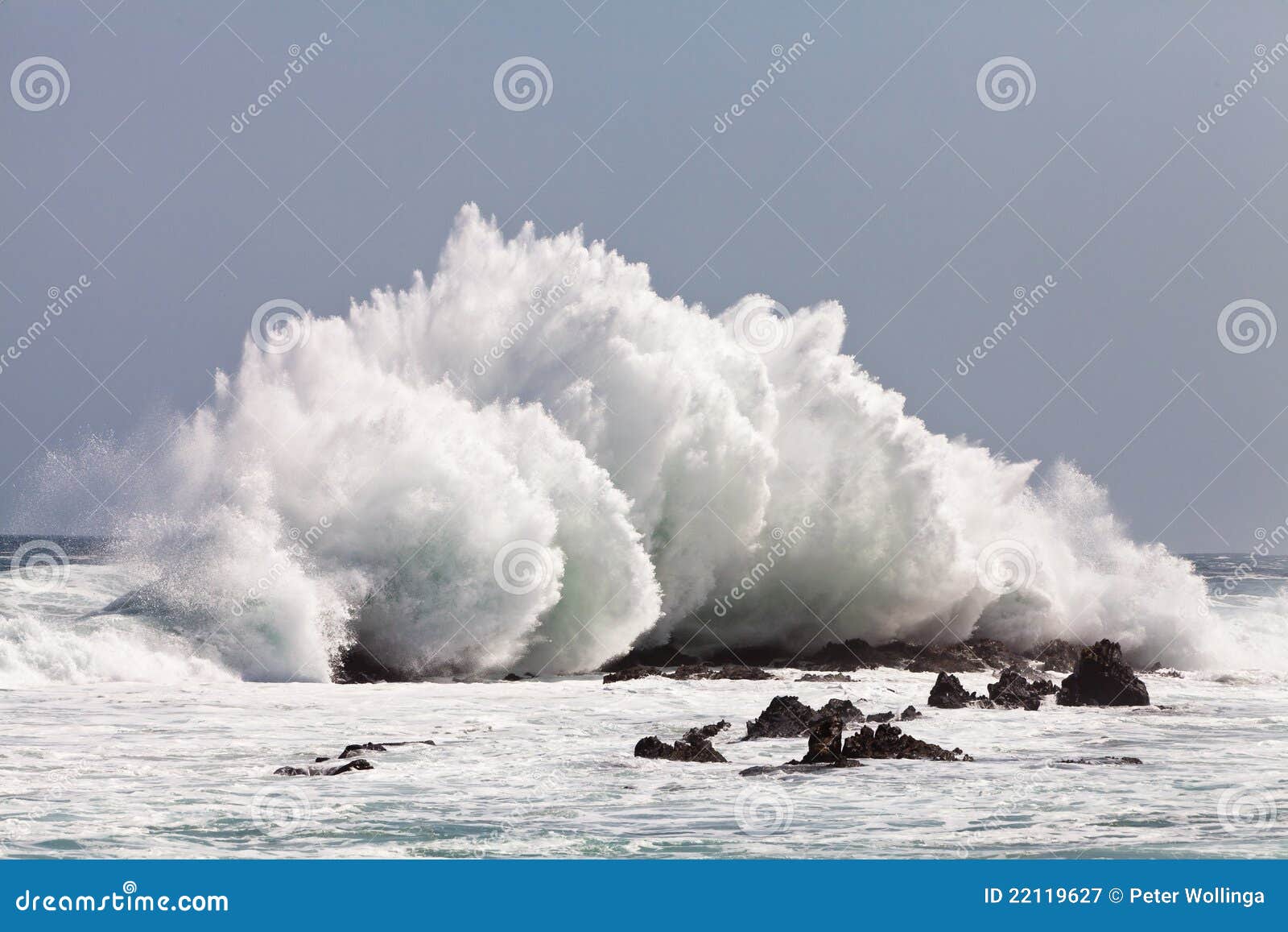 High Wave Breaking On The Rocks Stock Photography | CartoonDealer.com ...