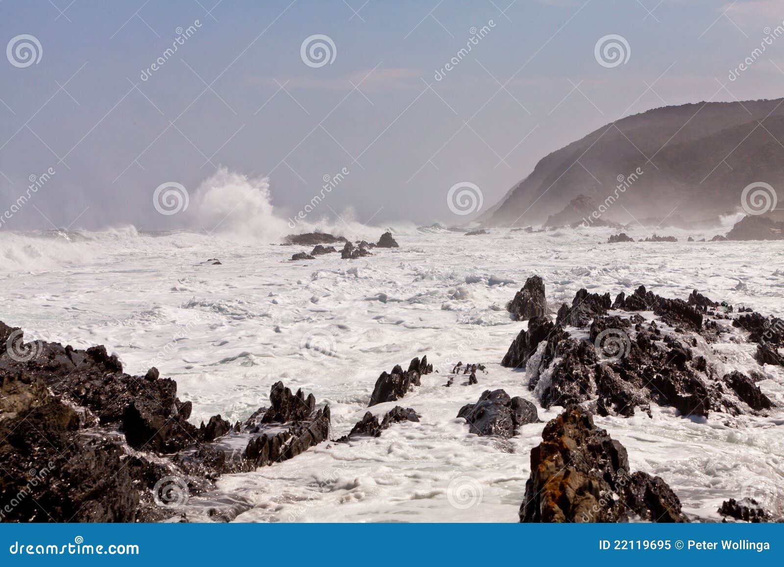 High Wave Breaking on the Rocks Stock Image - Image of motion, breaking ...