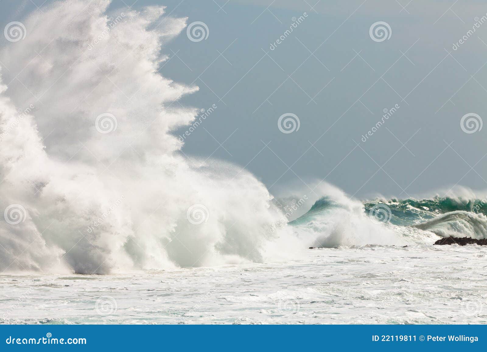 High Wave Breaking on the Rocks Stock Image - Image of coast, rocks ...