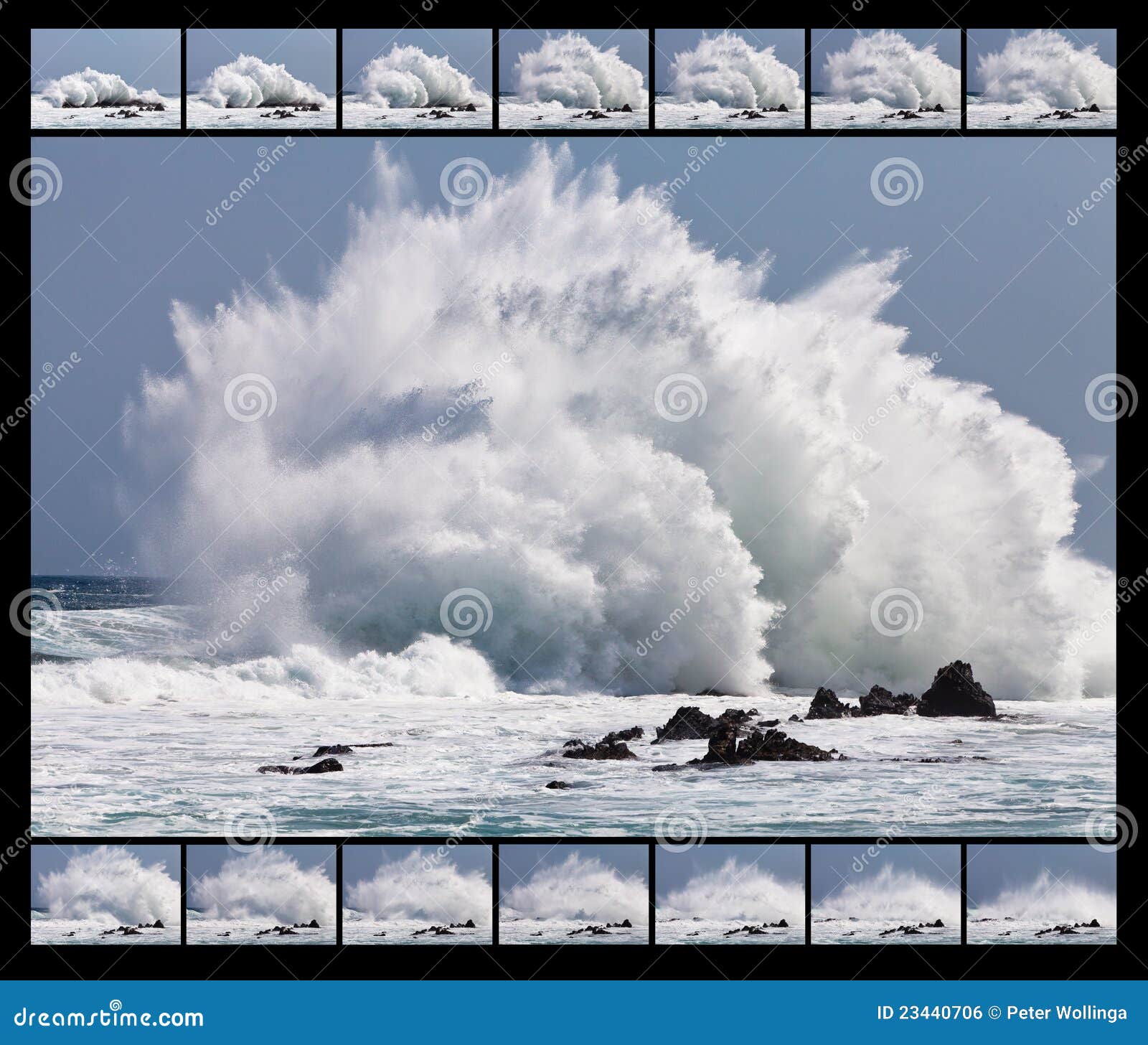 High Wave Breaking on the Rocks Stock Photo - Image of coast, rough ...
