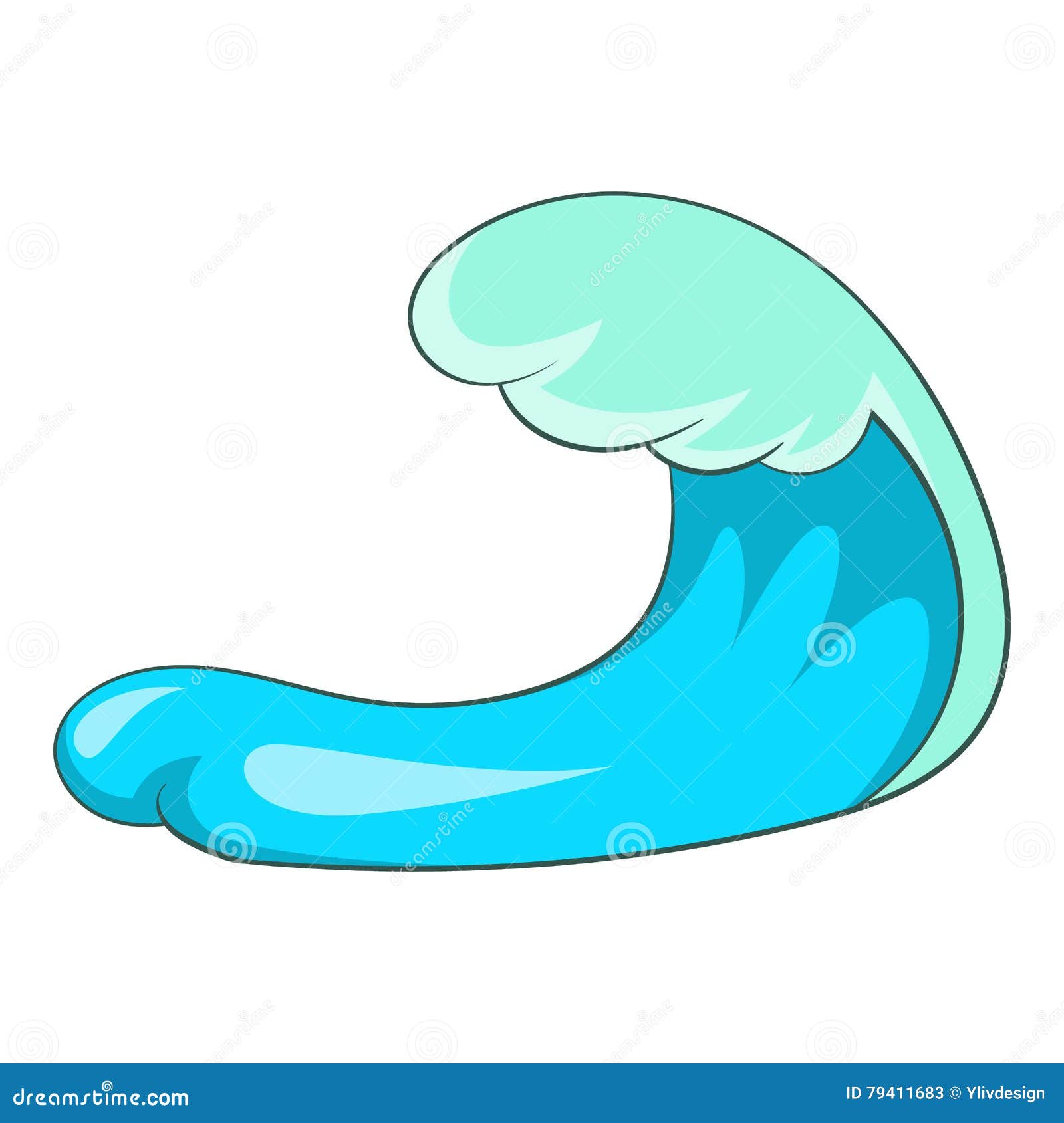 High Wave Icon, Cartoon Style Stock Vector - Illustration of color ...