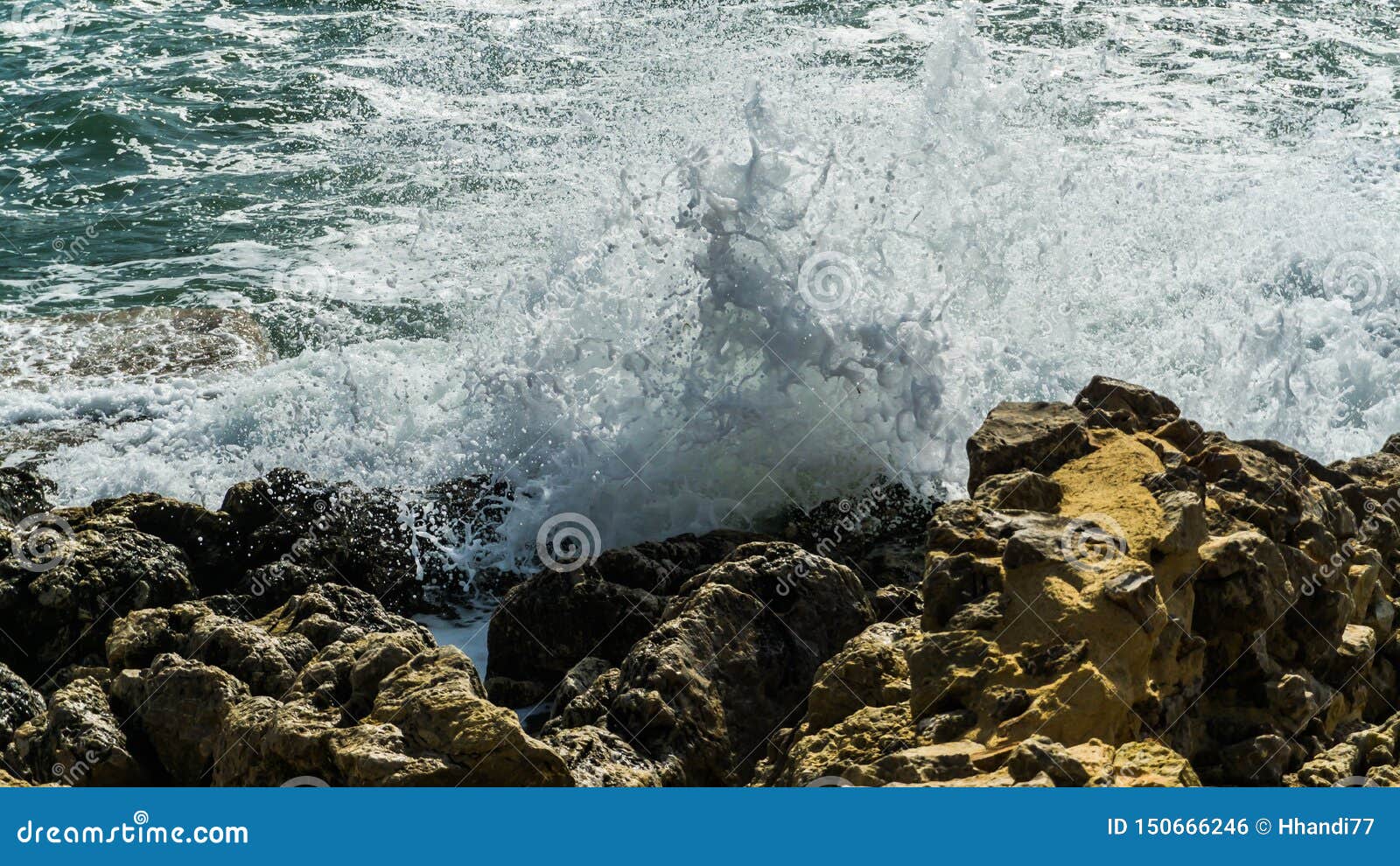 High Waves at the Coast of Mediterranean Sea Stock Photo - Image of ...