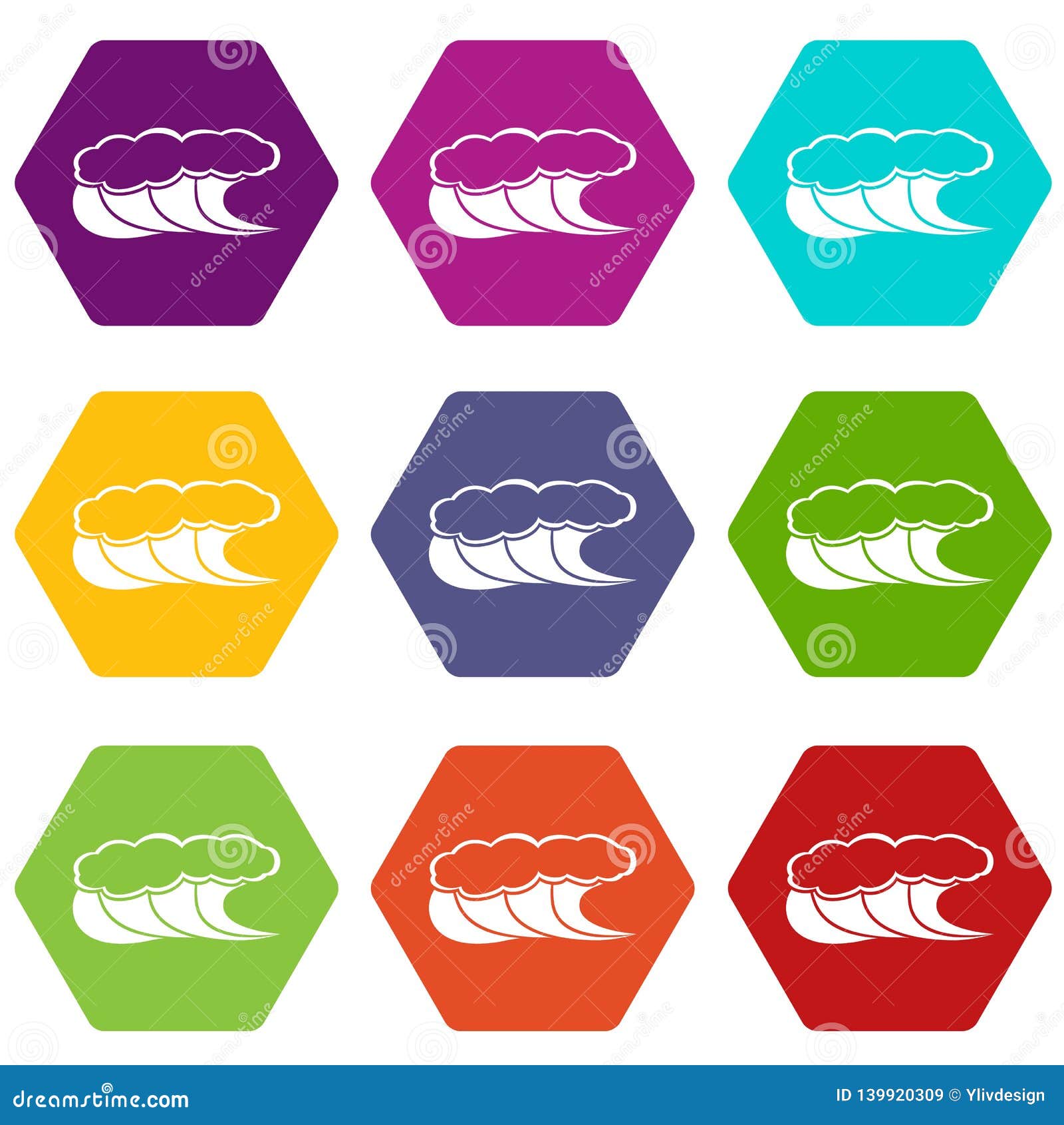 High Waves with Foam Icons Set 9 Vector Stock Vector - Illustration of ...