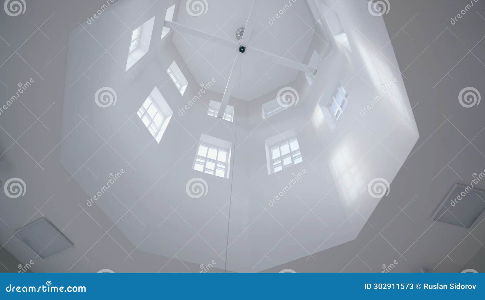 High White Ceiling with Windows. Interesting Domed Ceiling with Windows ...