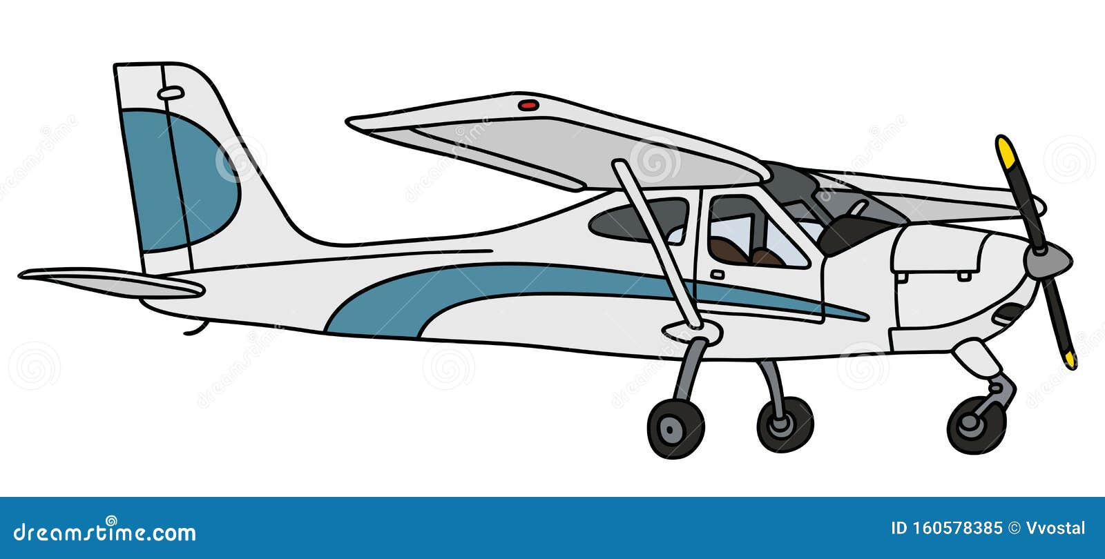 The High Wing Propeller Monoplane Stock Vector - Illustration of ...