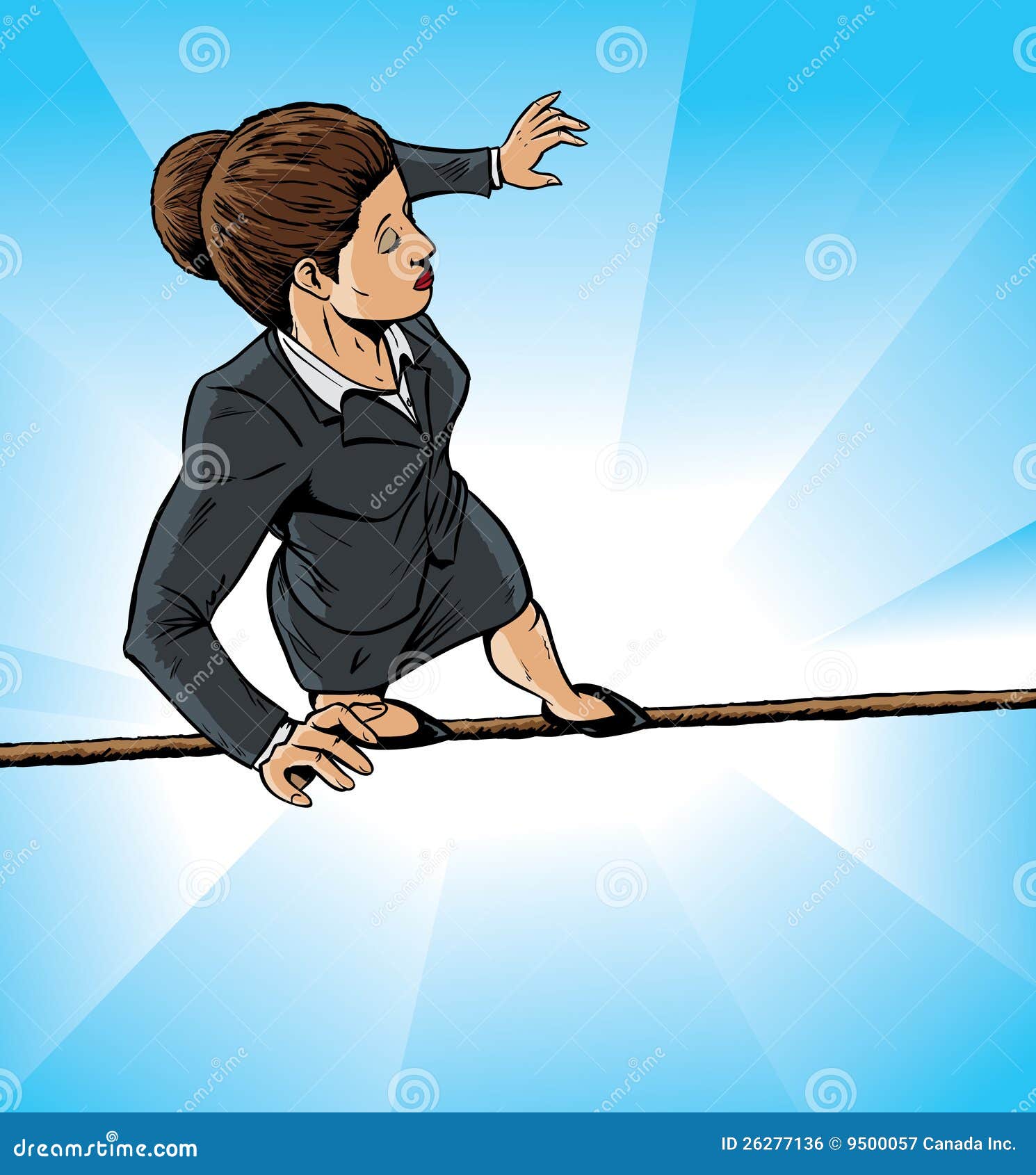 High wire business girl stock vector. Illustration of circus - 26277136