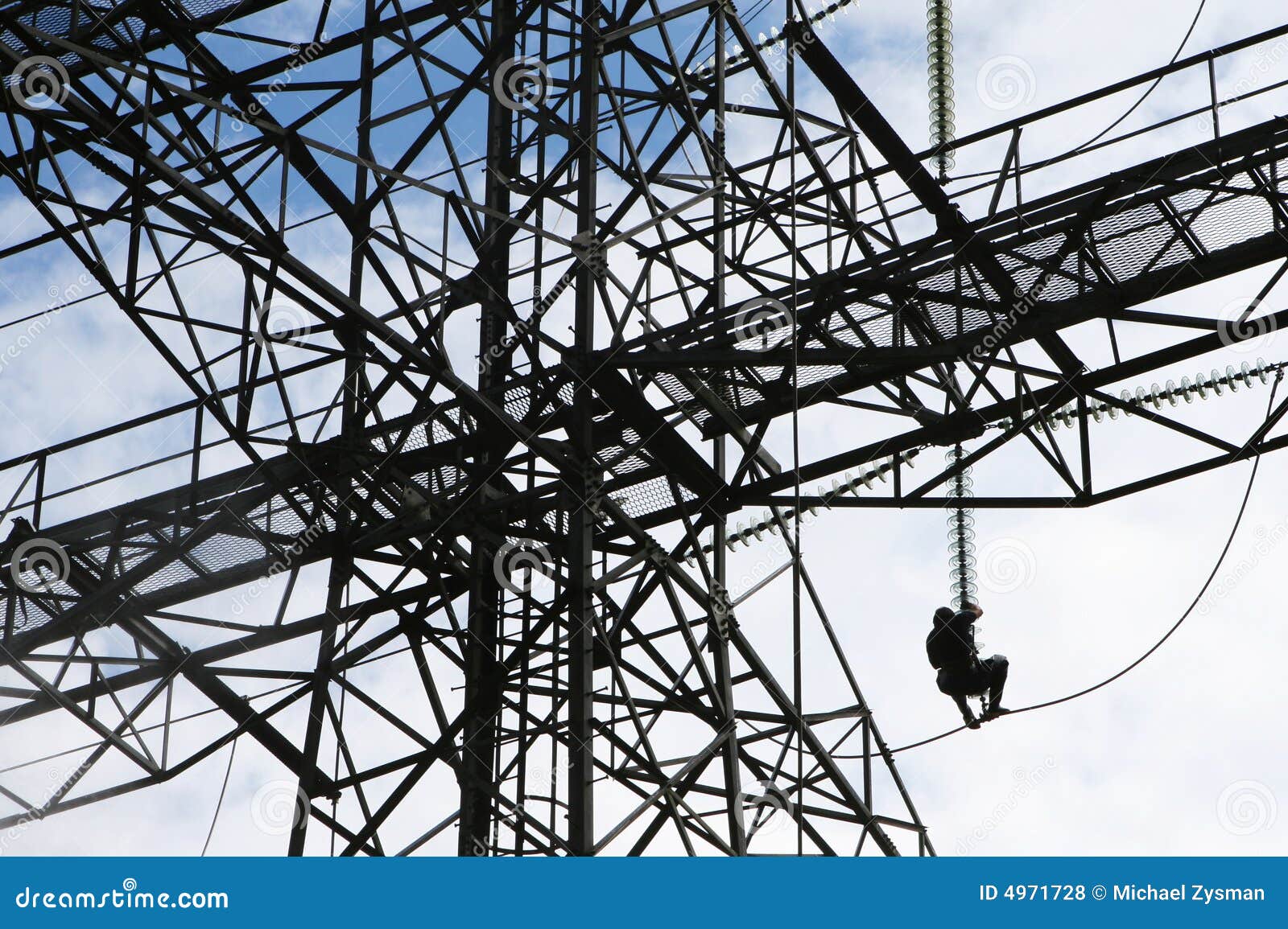 High Wire Electrician stock photo. Image of insulator - 4971728