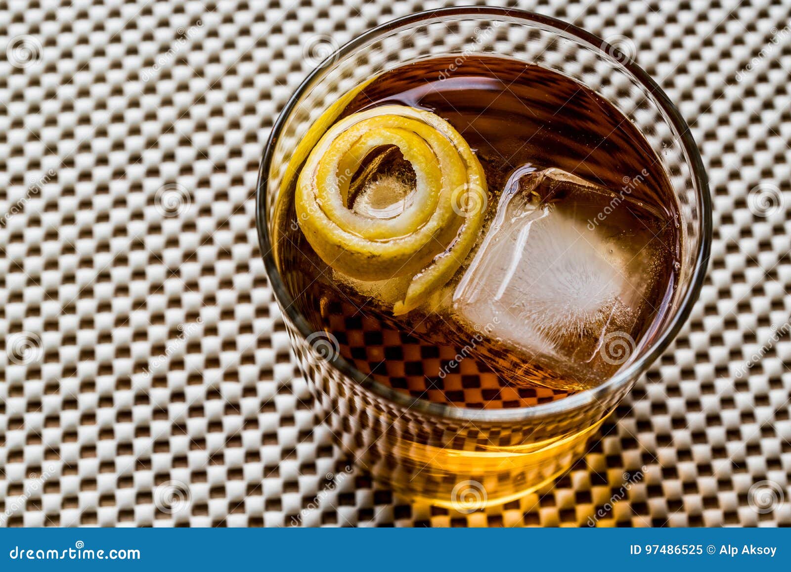 Highball Cocktail with Lemon Peel and Ice. Stock Image - Image of juice ...