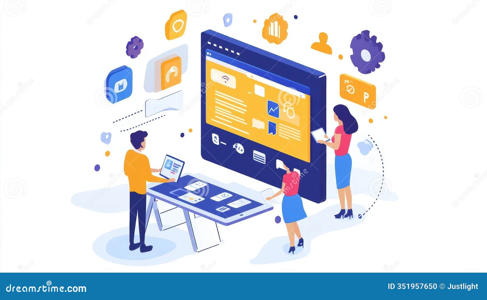 Collaborative Workers Line Icons Collection. Synergy, Cooperation ...