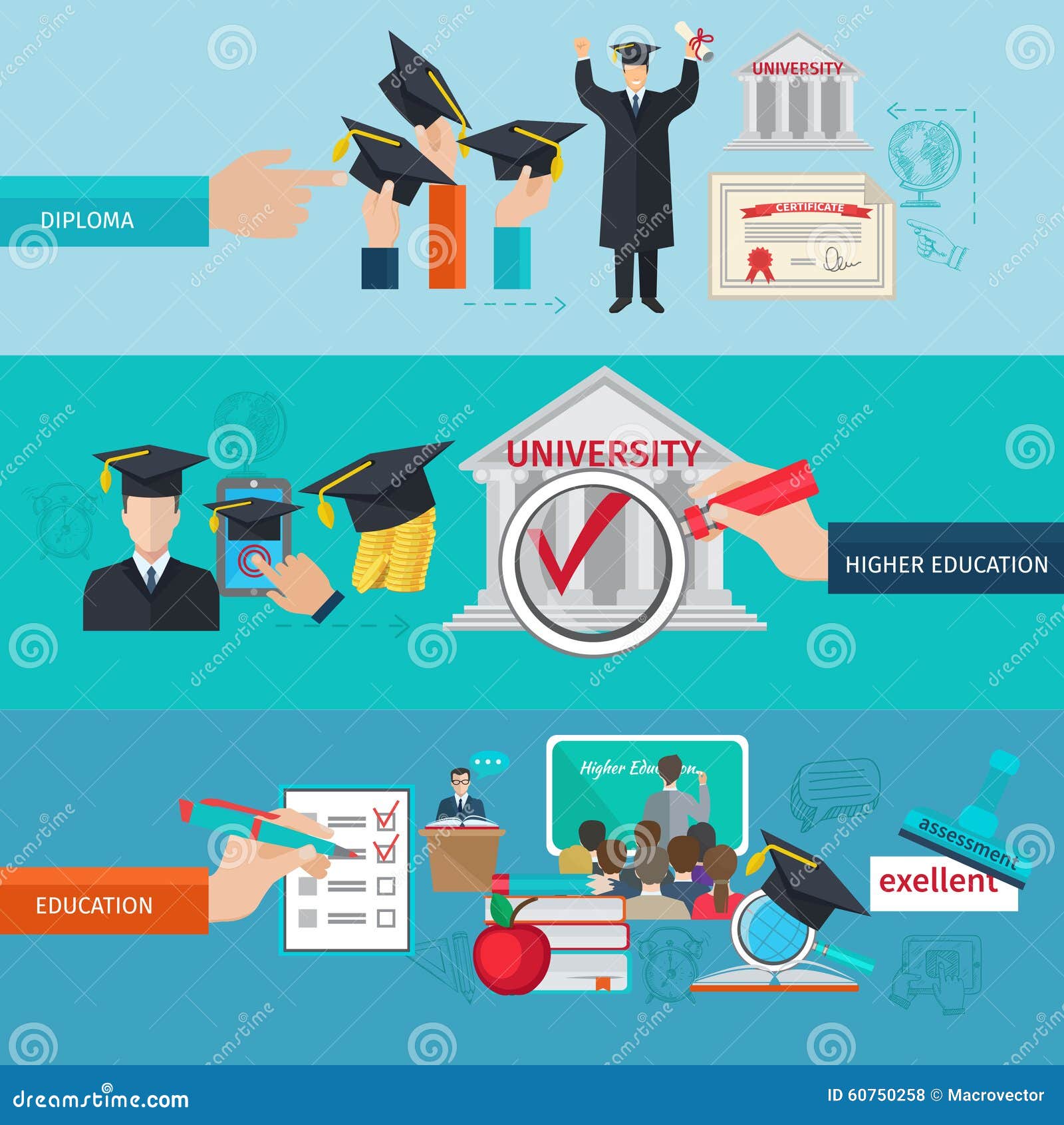 Higher Education Infographics Vector Illustration | CartoonDealer.com ...