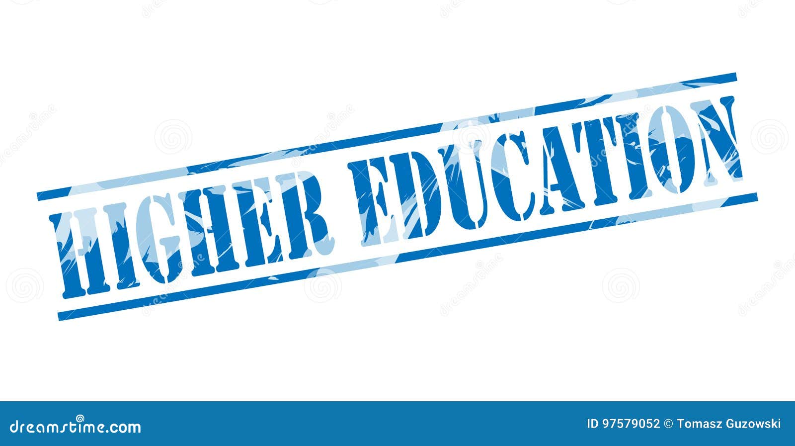 Higher Education Blue Stamp Stock Illustration - Illustration of icon ...