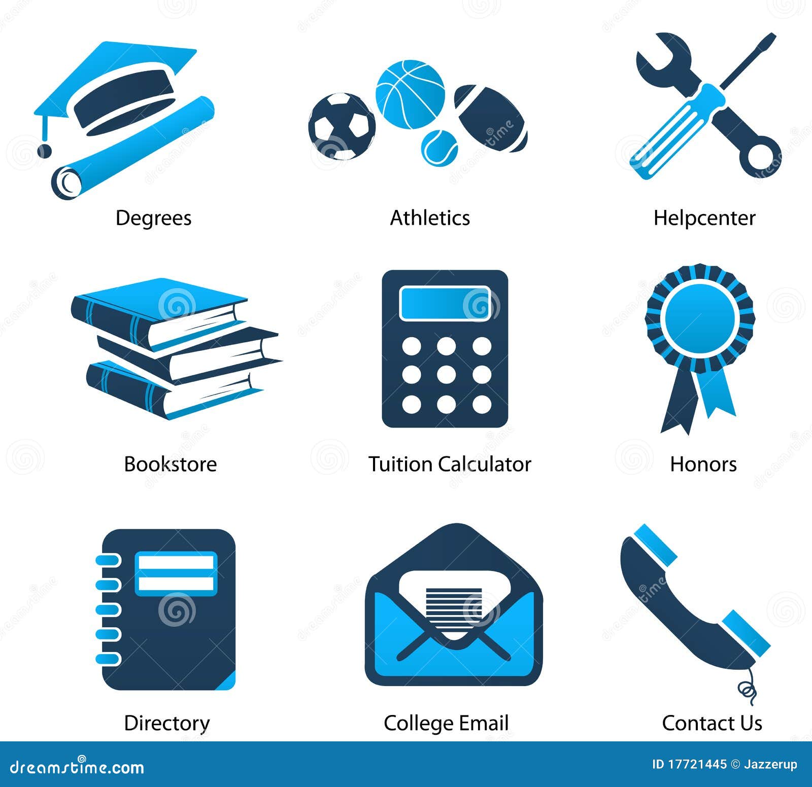 Higher Education Icons Set One Stock Illustration - Illustration of ...