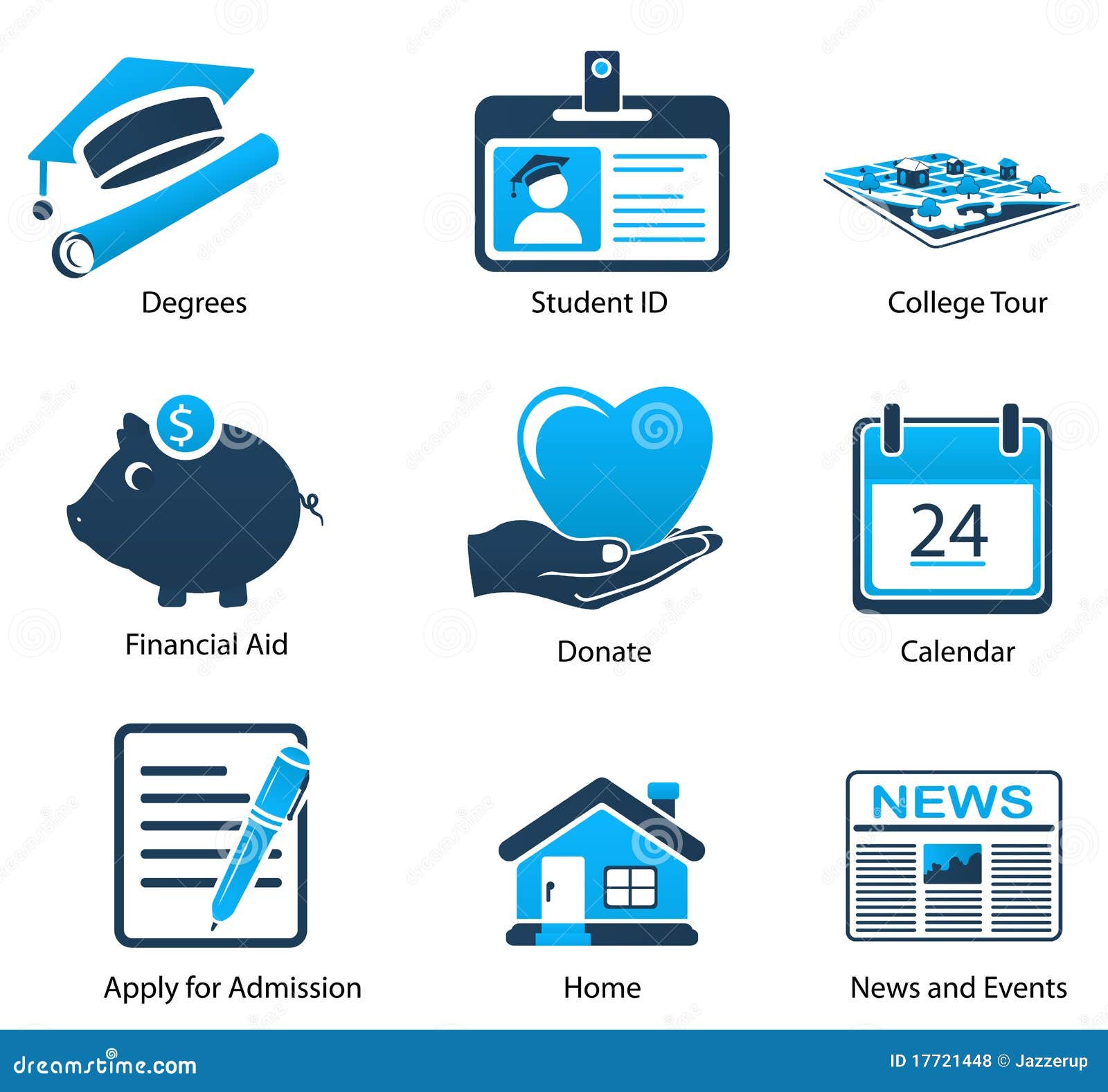 Higher Education Icons Set Three Stock Illustration - Illustration of ...