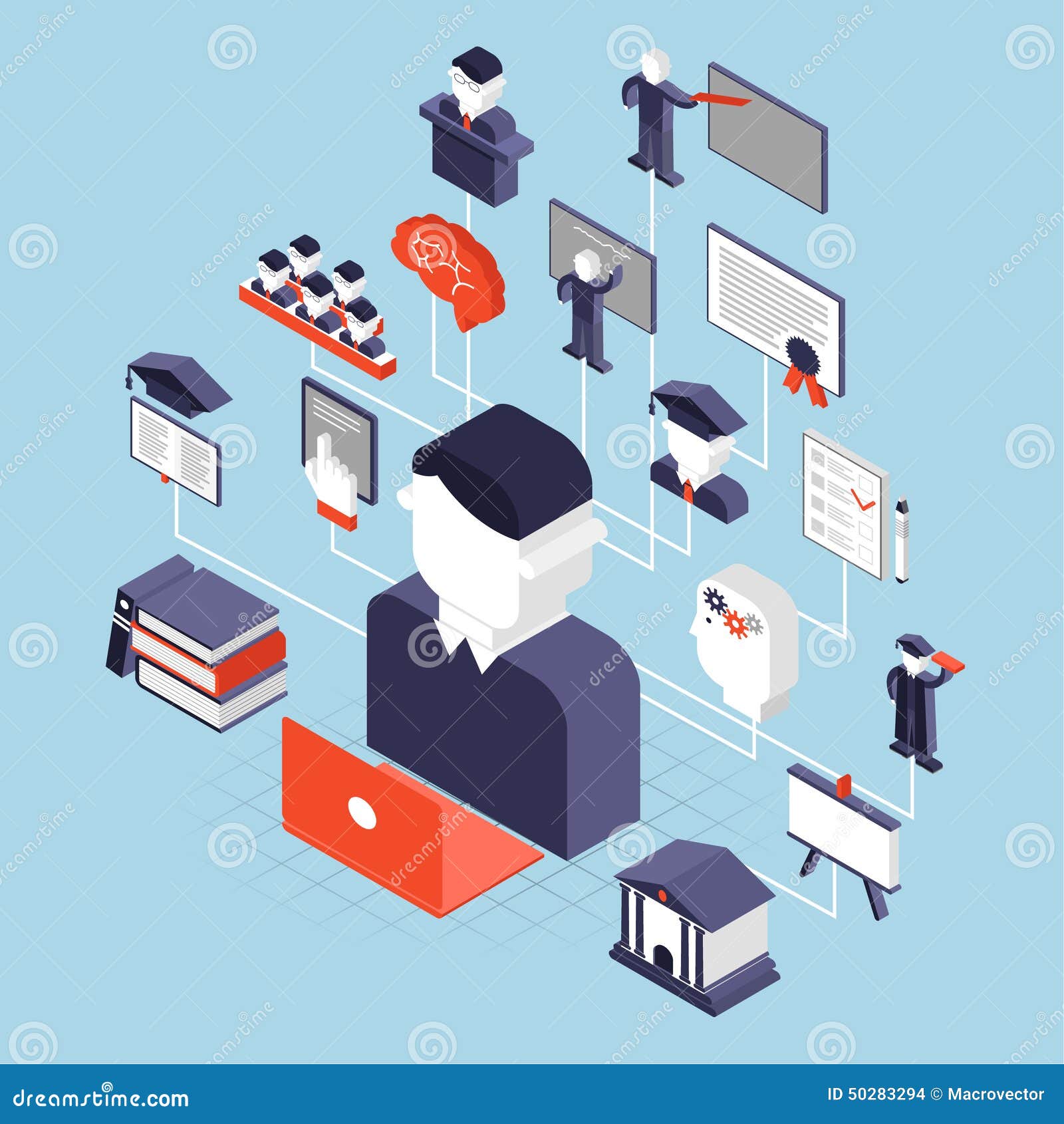 Higher Education Infographics Vector Illustration | CartoonDealer.com ...