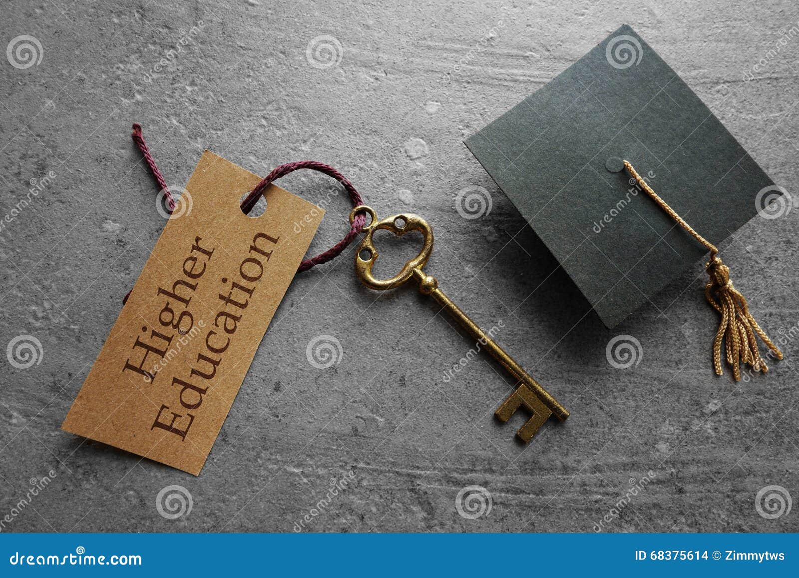 Higher Education is the Key Stock Photo - Image of label, graduate ...