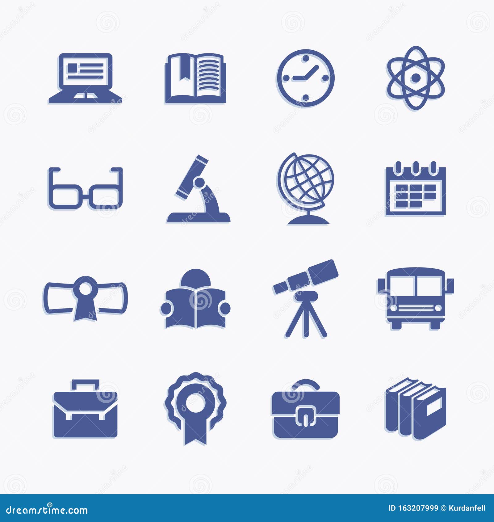 Higher Education Pictogram Icons Set. Back To School. Science and ...