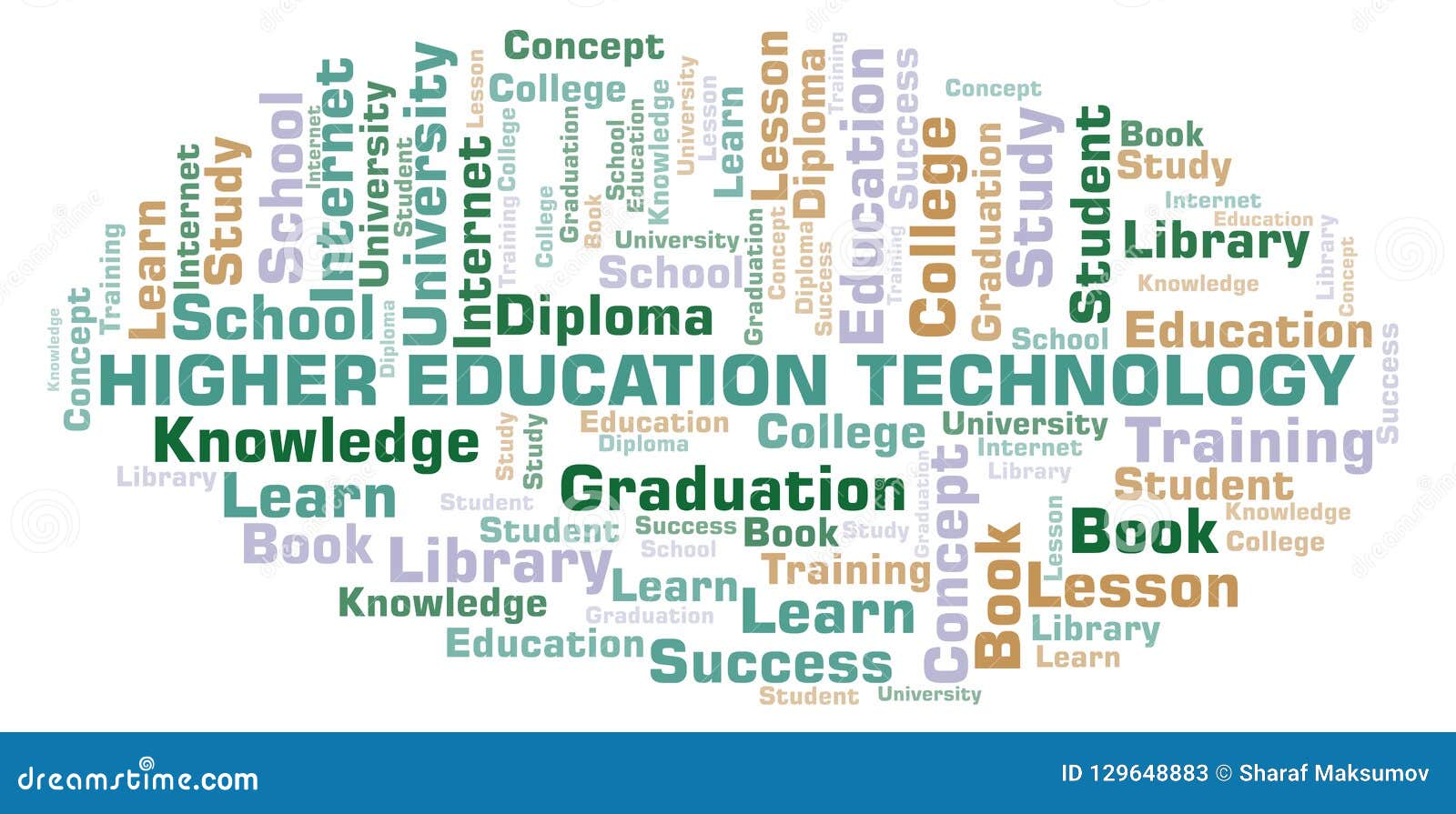 Higher Education Technology Word Cloud. Stock Illustration ...