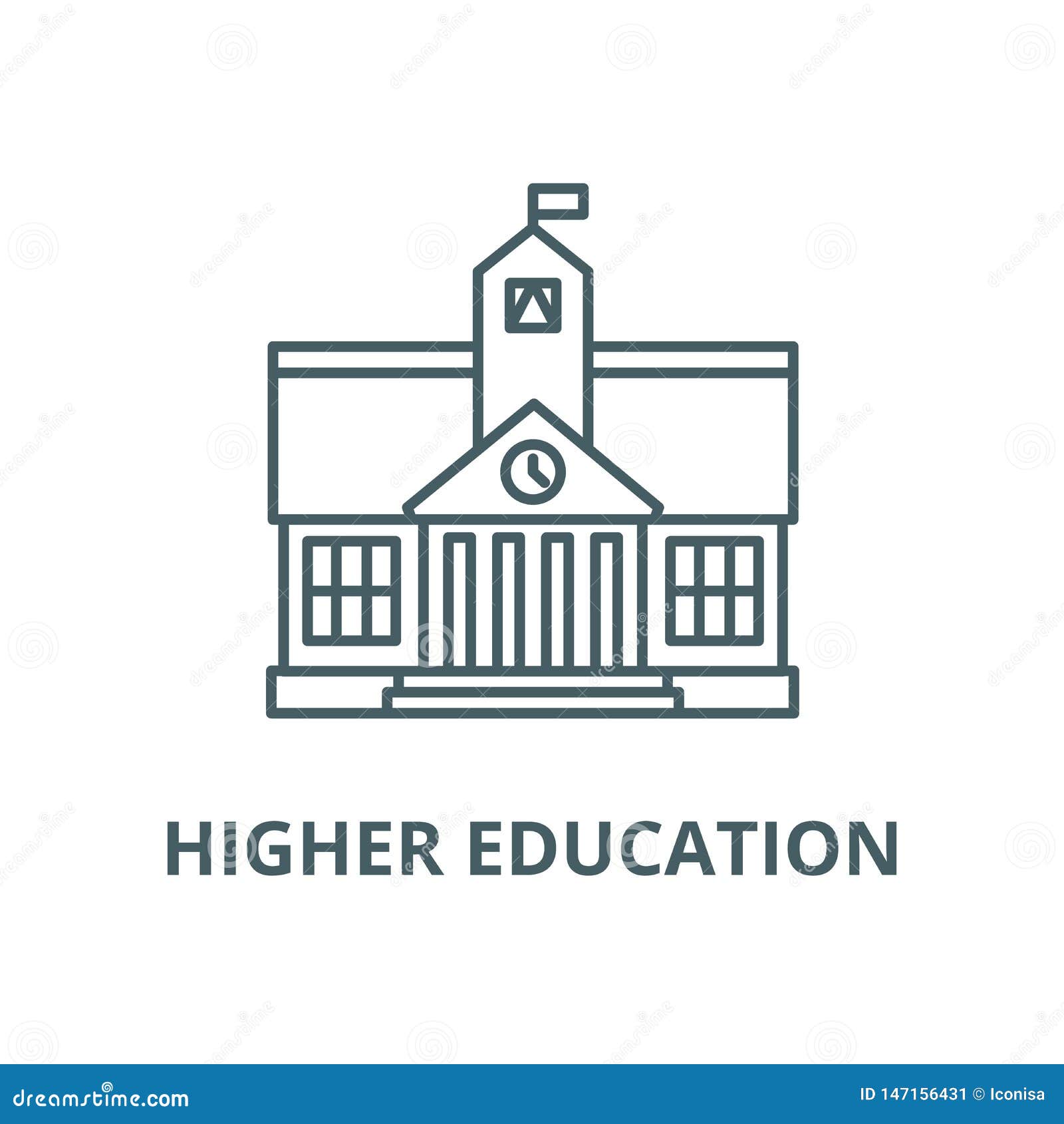 Higher Education Vector Line Icon, Linear Concept, Outline Sign, Symbol ...