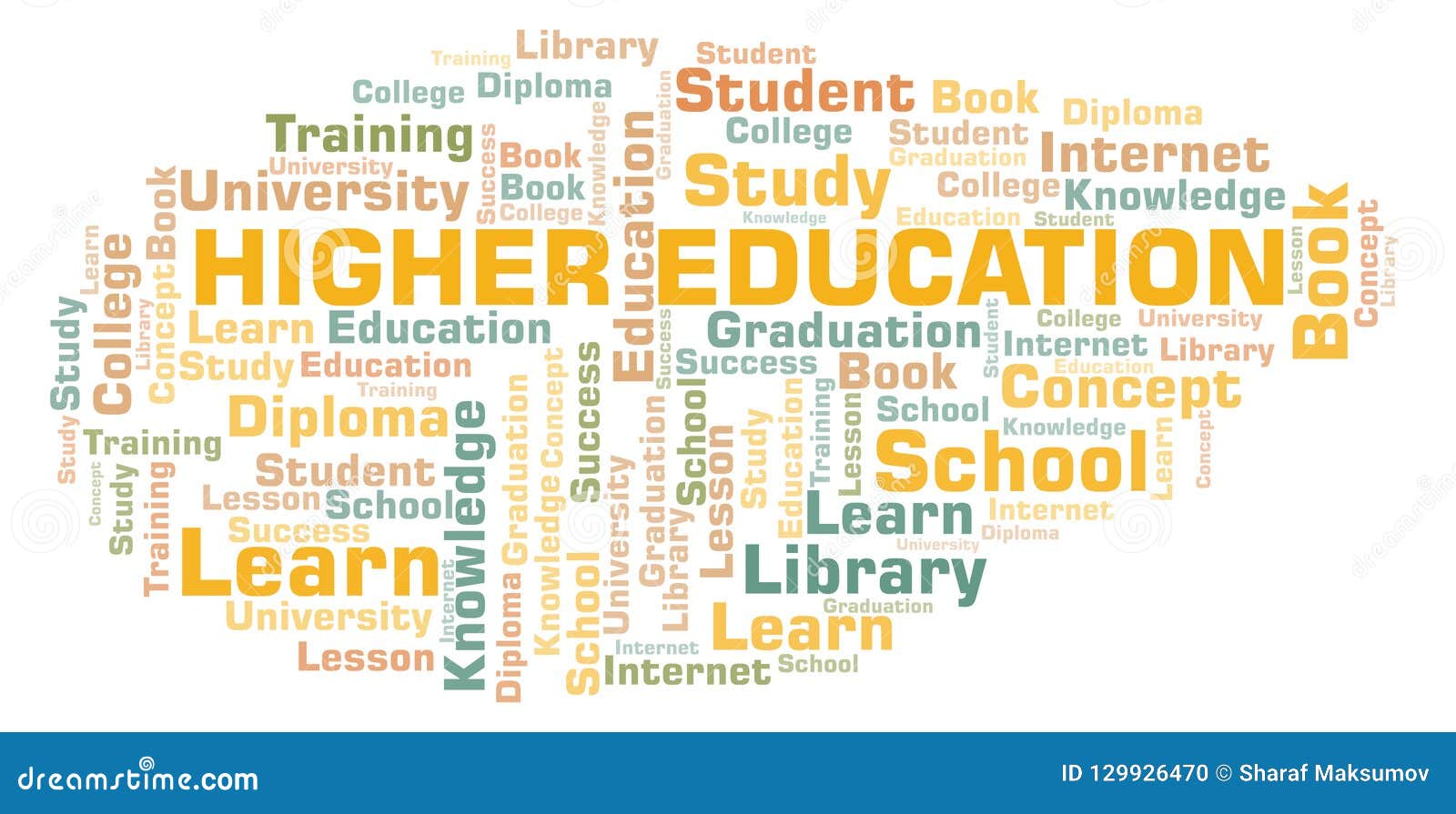 Higher Education Word Cloud. Stock Illustration - Illustration of ...