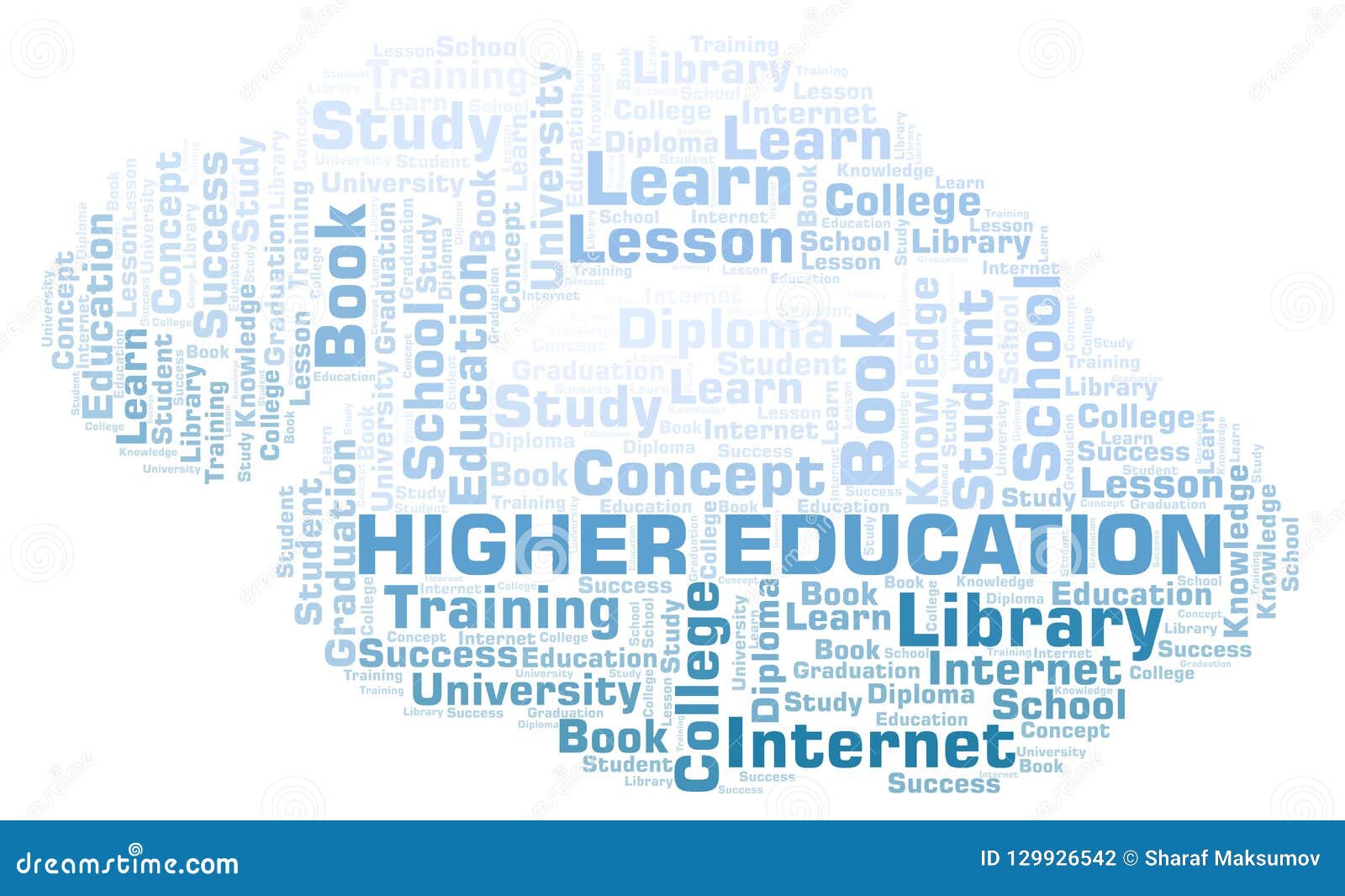 Higher Education Word Cloud. Stock Illustration - Illustration of font ...