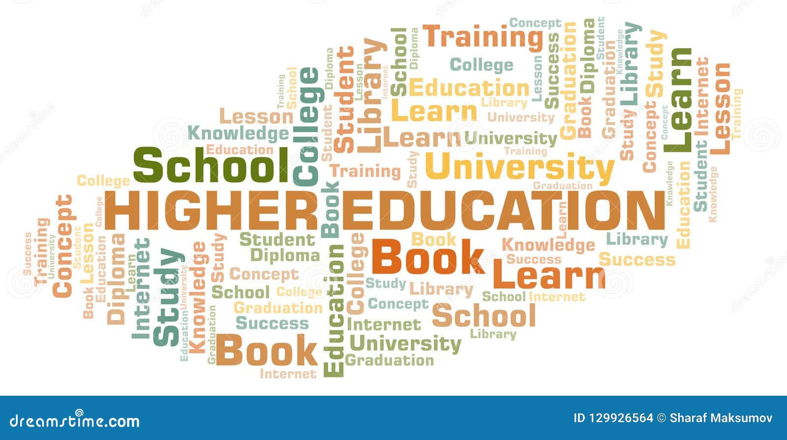 Higher Education Word Cloud. Stock Illustration - Illustration of ...